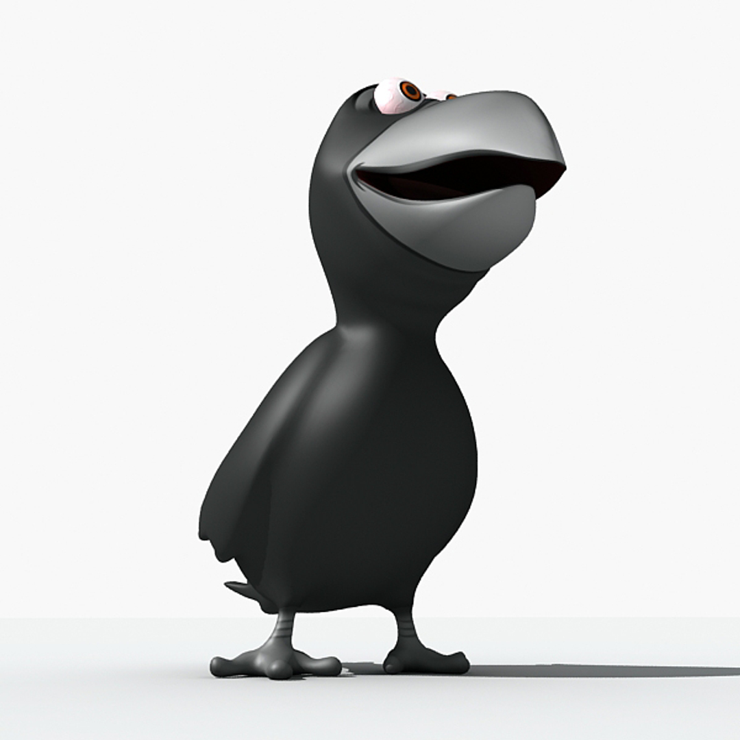 3d model cartoon crow