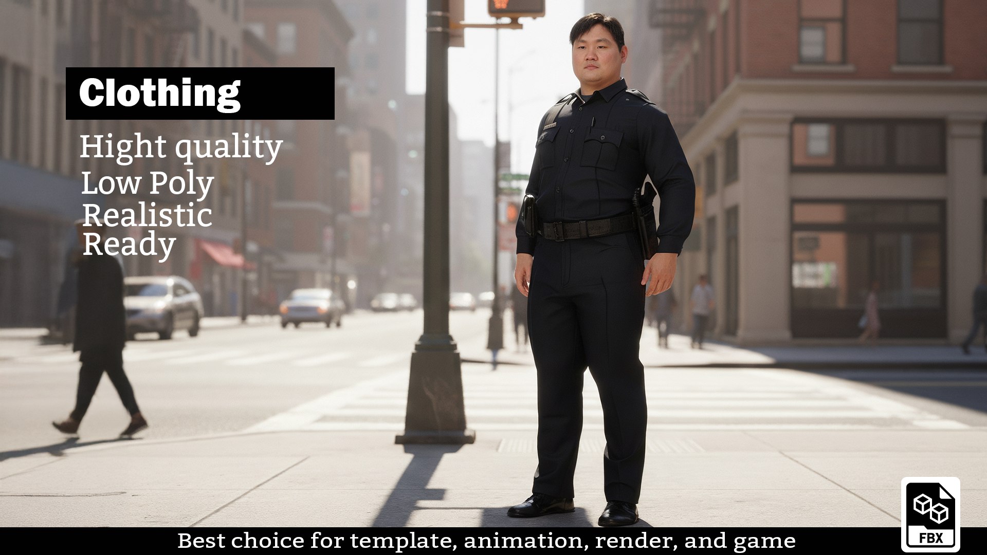 Police Officer Uniform - Game Ready Low Poly 3D Model - TurboSquid 2501764