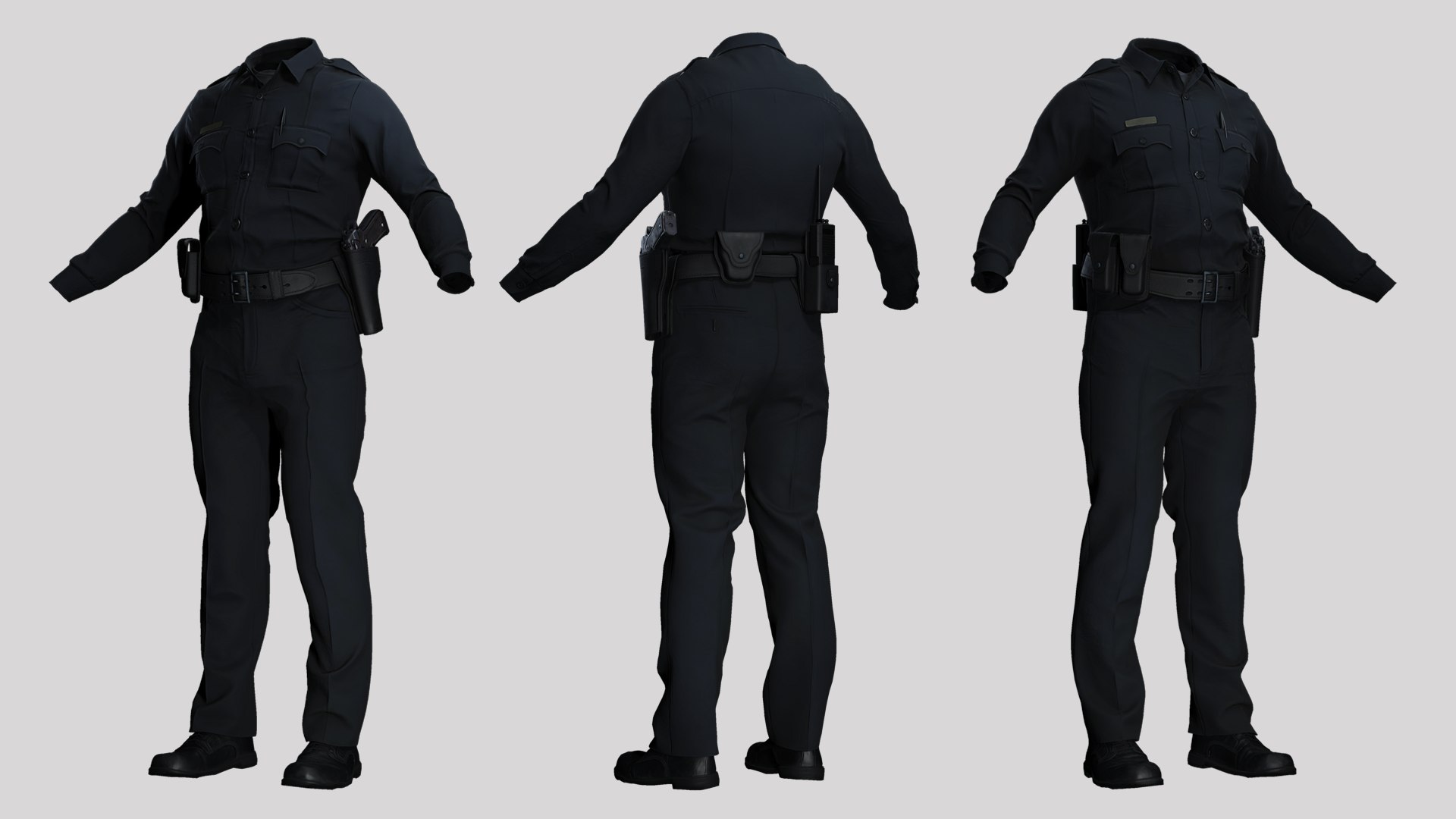 Police Officer Uniform - Game Ready Low Poly 3D Model - TurboSquid 2501764