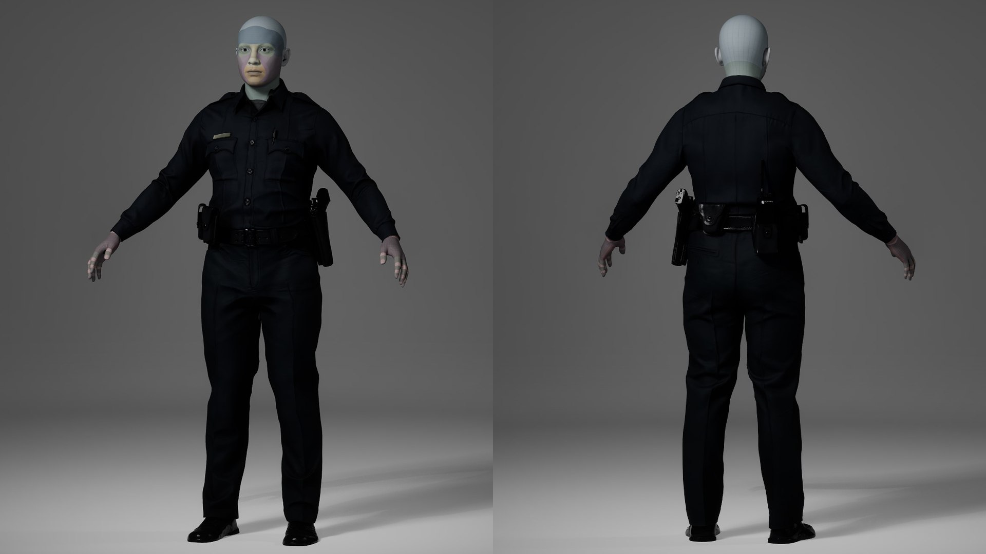 Police Officer Uniform - Game Ready Low Poly 3D Model - TurboSquid 2501764