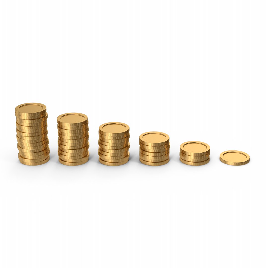 3D Gold Coins Rising Graph - TurboSquid 2228194