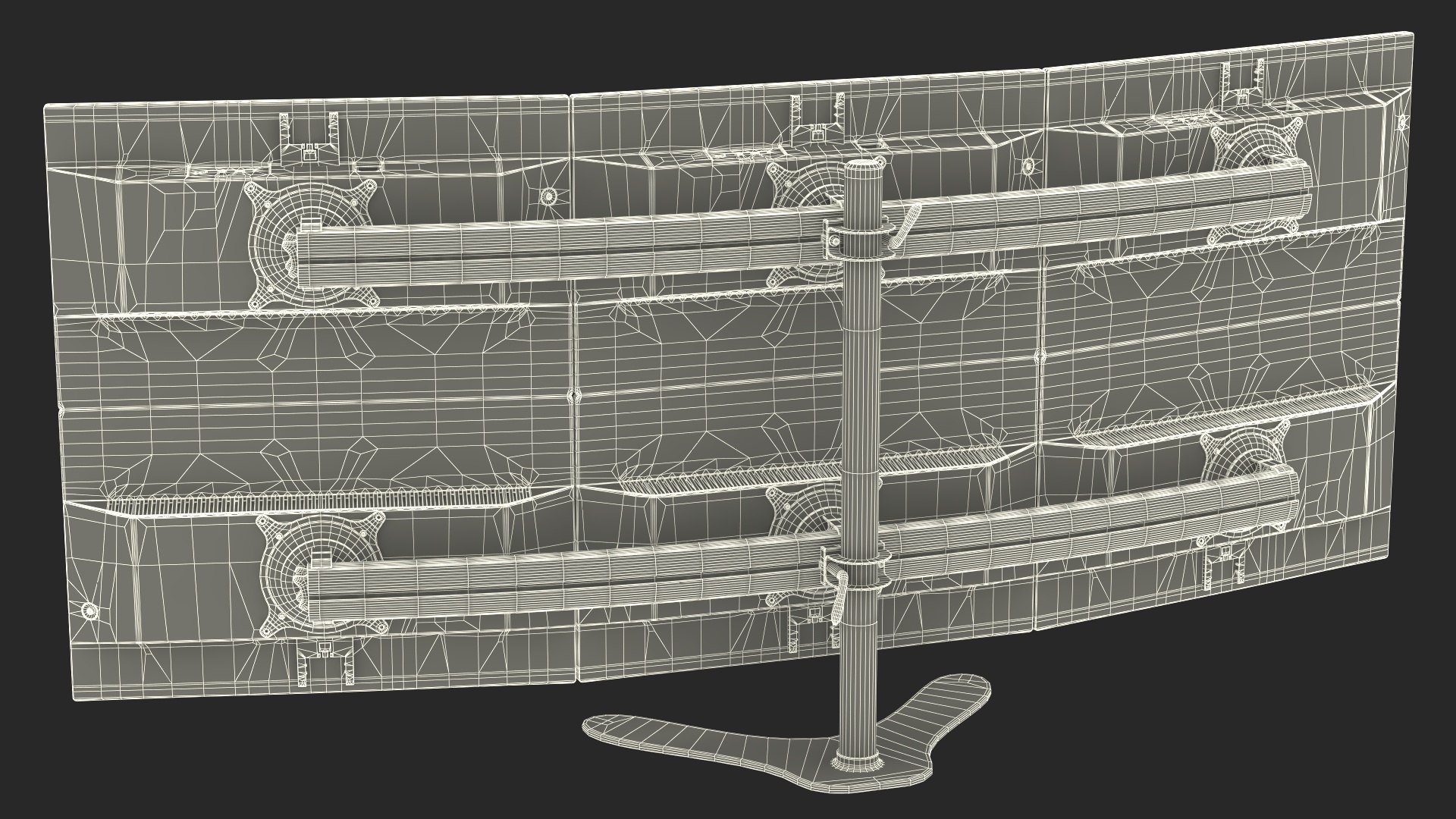 3D Command Center 6 Monitors Model - TurboSquid 2370134