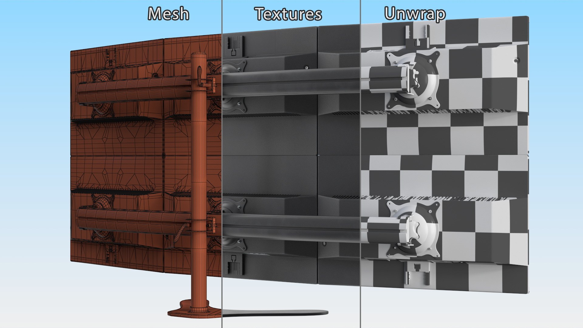 3D Command Center 6 Monitors Model - TurboSquid 2370134