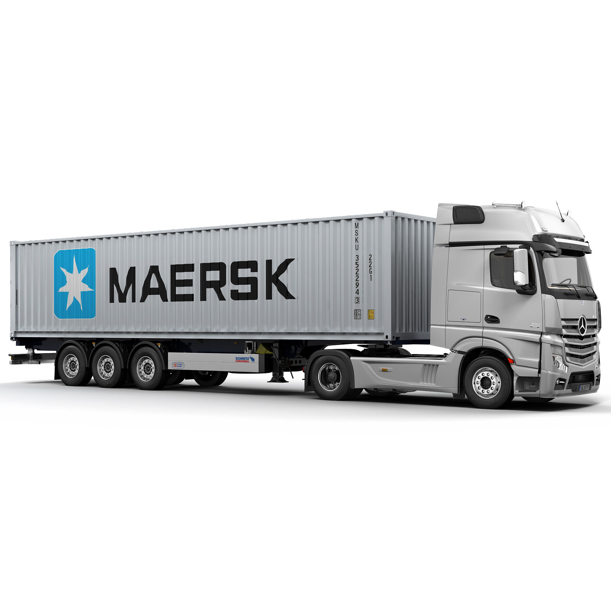 modelo 3d Mercedes Actros Container - TurboSquid 727322