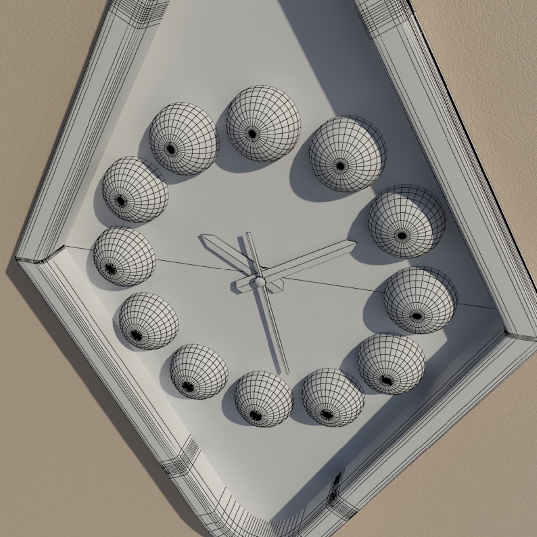 Rhombus billiard wall clock 3D model - TurboSquid 1560272