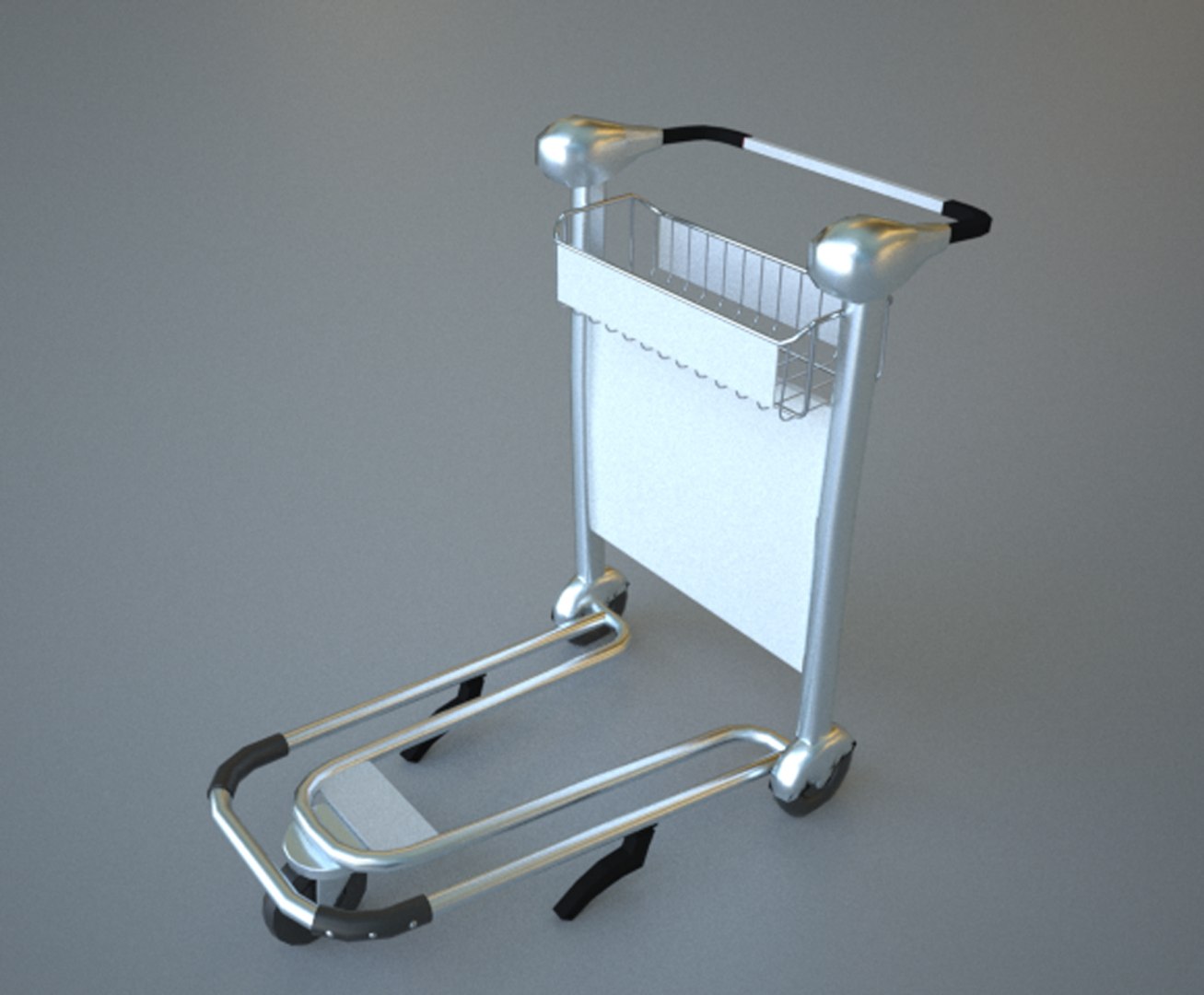 3d Model Luggage Cart Airport