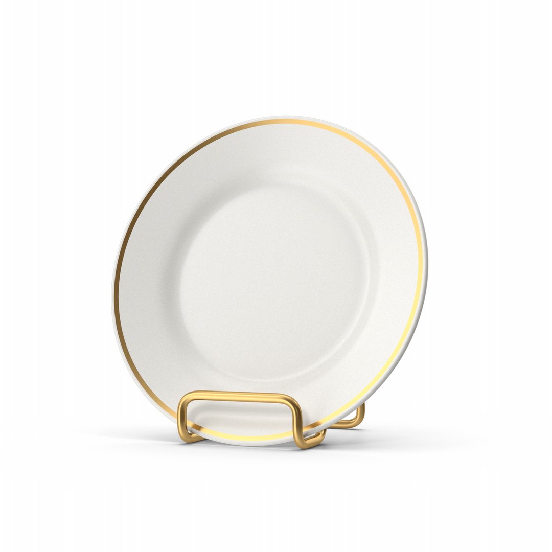 Gold Plate Stand 3D Model - TurboSquid 2068647
