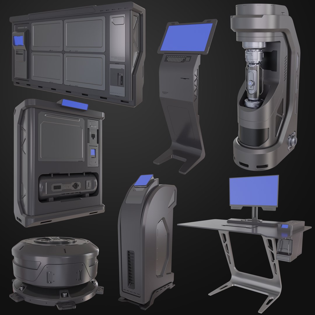 Sci Fi Lab Equipment 3D Model - TurboSquid 2119634