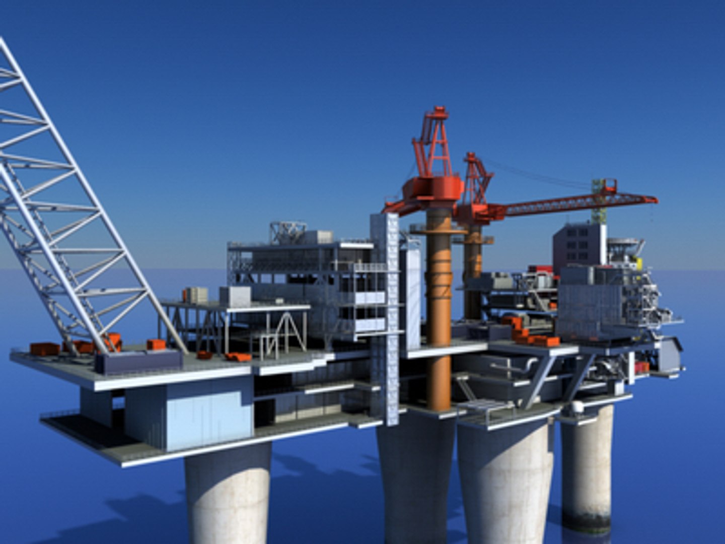 oil gas platform 3d x