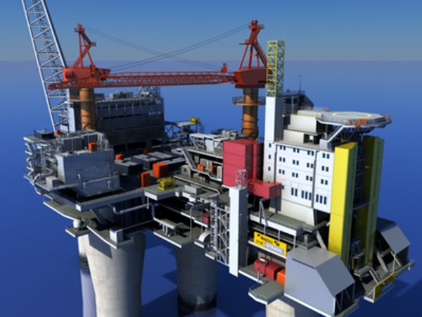 oil gas platform 3d x