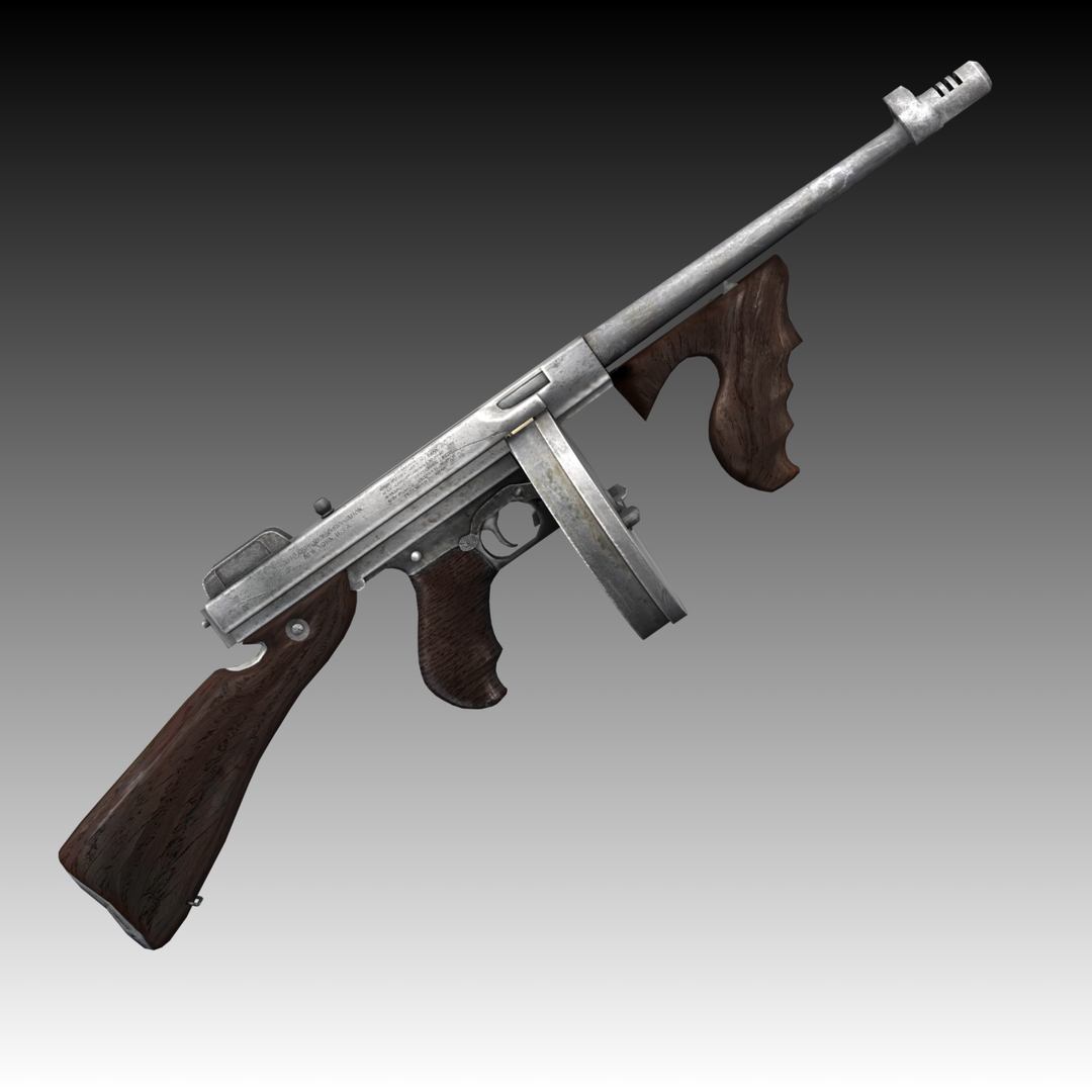 3d Model Thompson M1927 Submachine Gun