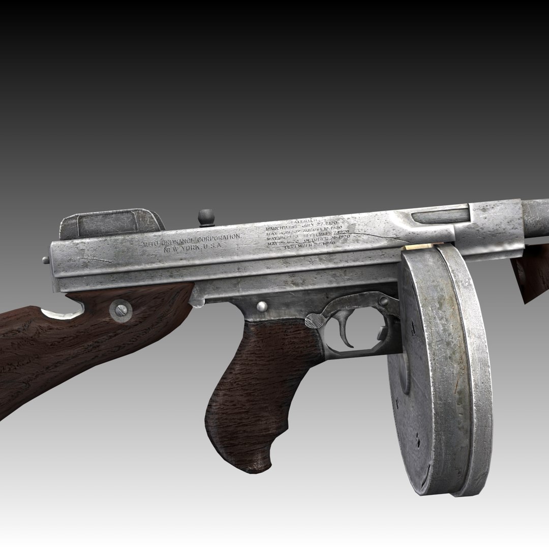 3d Model Thompson M1927 Submachine Gun
