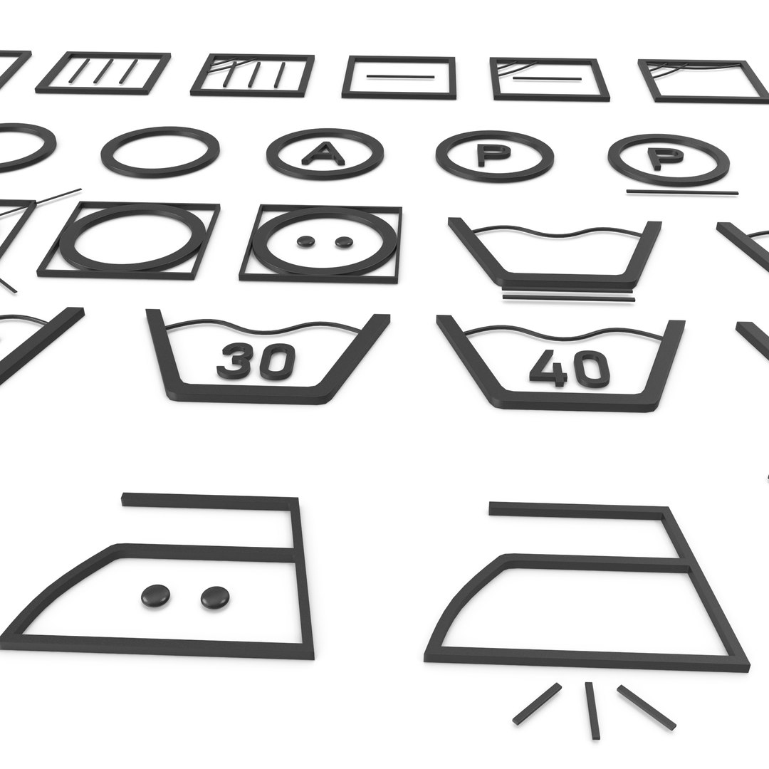 Washing Symbols Plastic 3D Model - TurboSquid 2143352