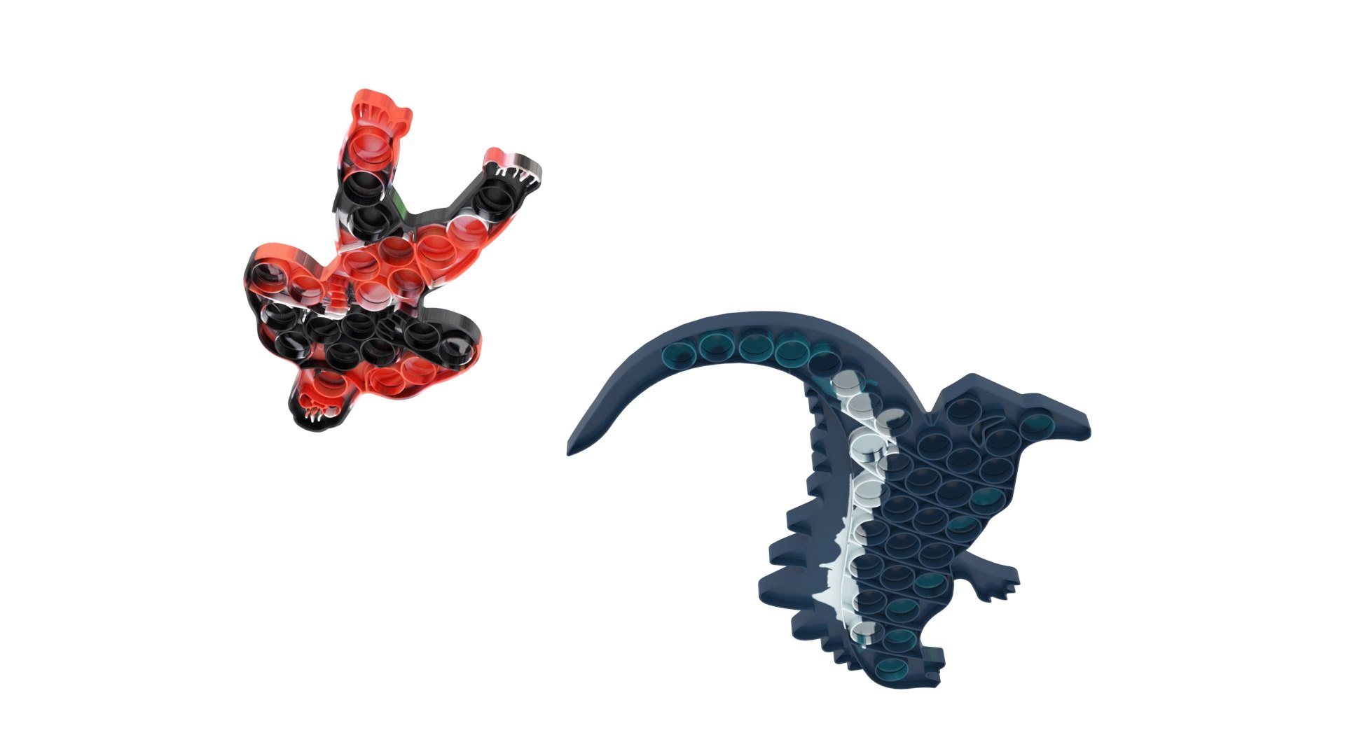 Godzilla And King Kong Pop It Fidget Toys Set 3D Model - TurboSquid 1783218