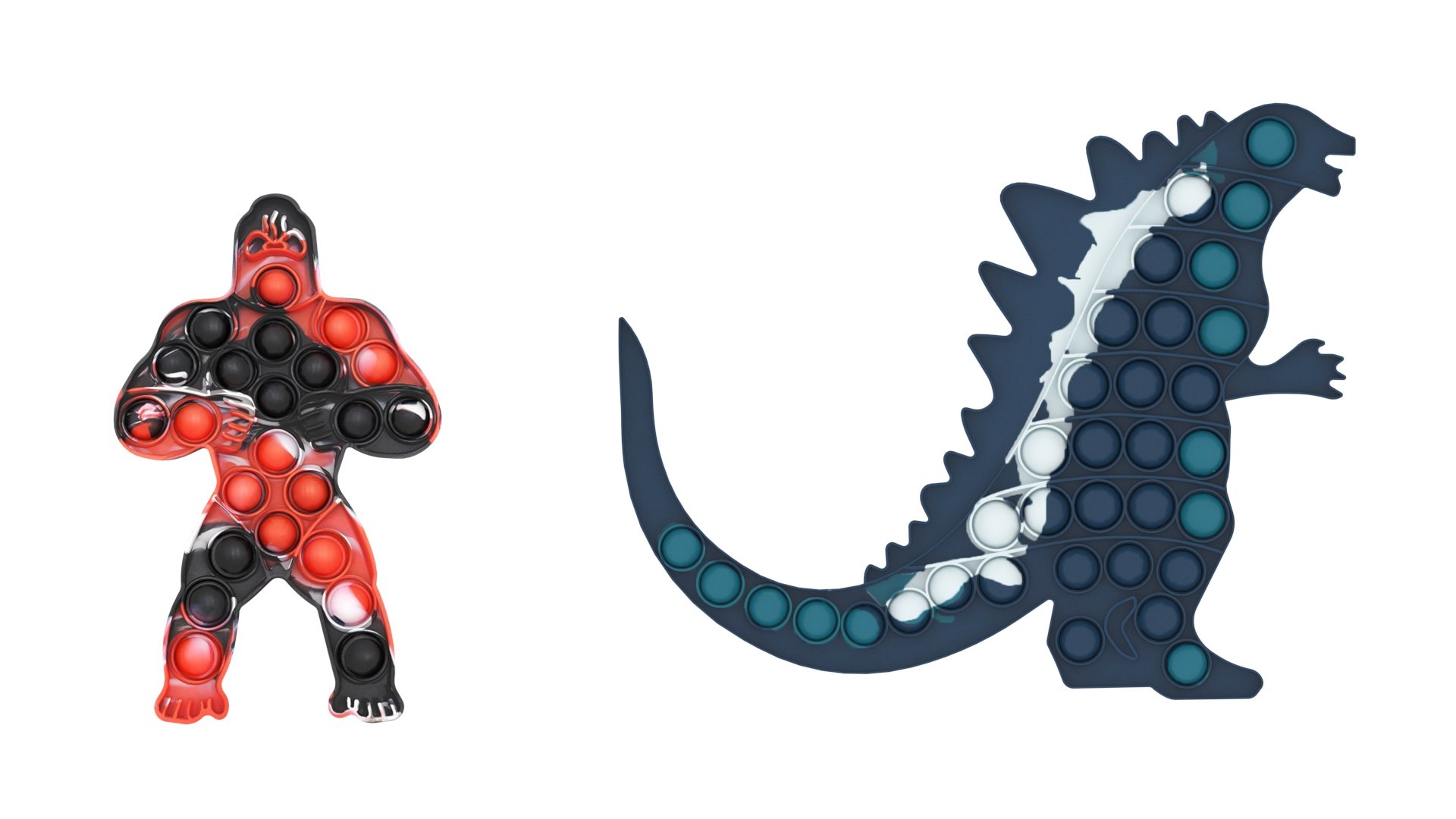 Godzilla And King Kong Pop It Fidget Toys Set 3D Model - TurboSquid 1783218