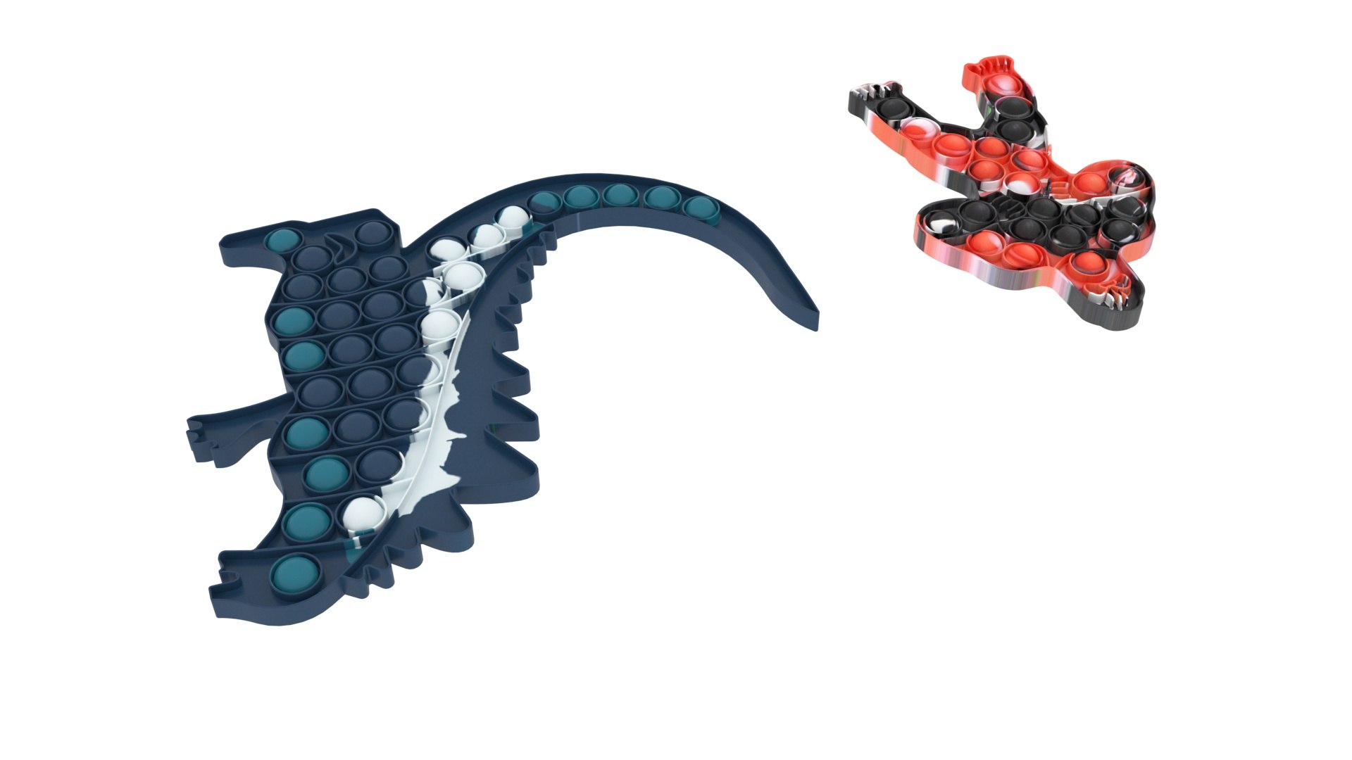 Godzilla And King Kong Pop It Fidget Toys Set 3D model - TurboSquid 1783218