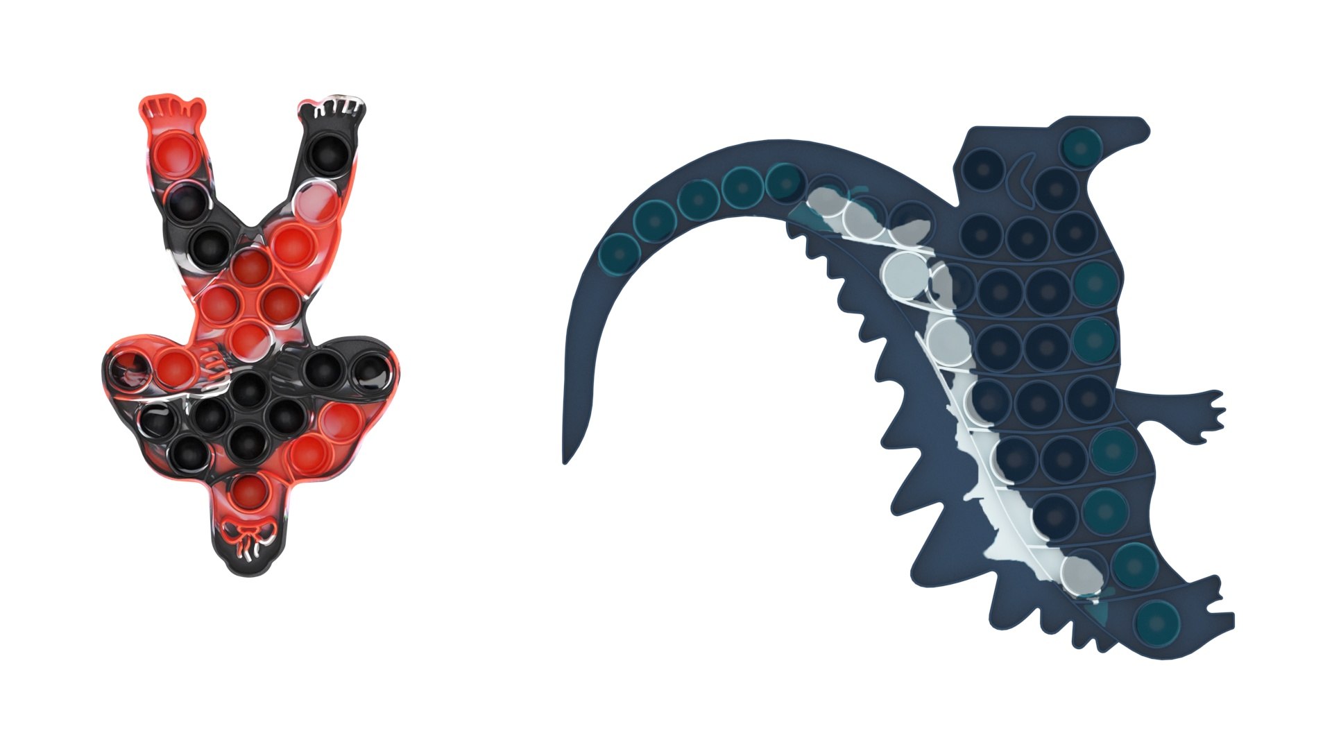 Godzilla And King Kong Pop It Fidget Toys Set 3D Model - TurboSquid 1783218