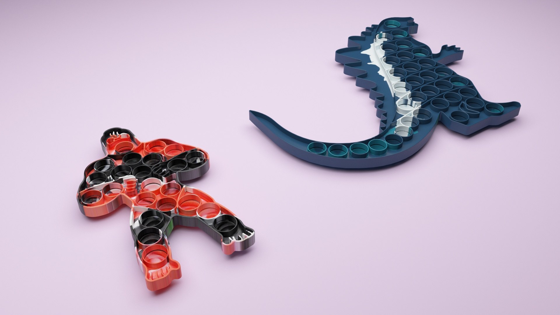 Godzilla And King Kong Pop It Fidget Toys Set 3D Model - TurboSquid 1783218