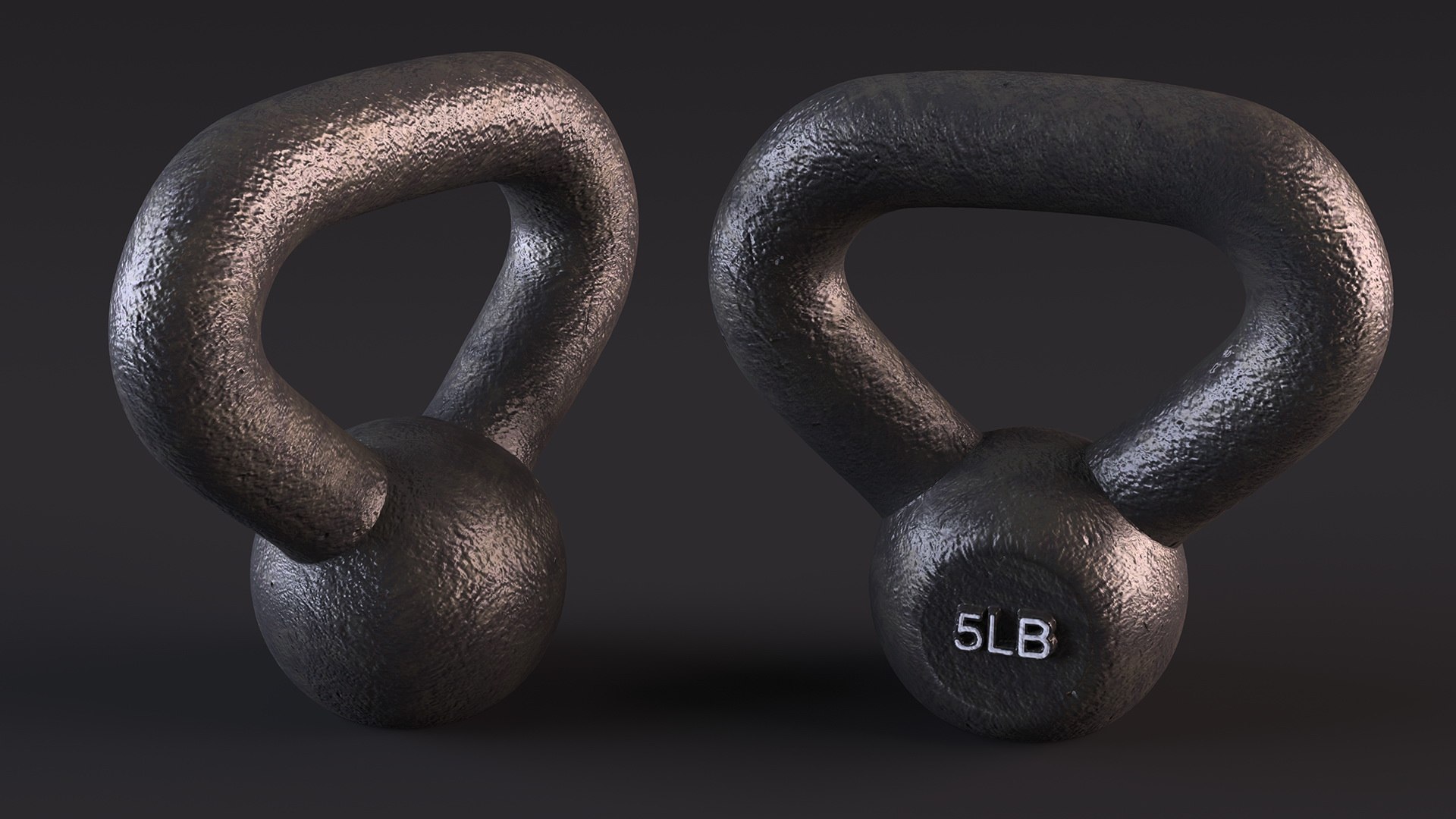 3D Fitness Solid Cast Metal Kettlebell Weight 5lb - TurboSquid 2068983