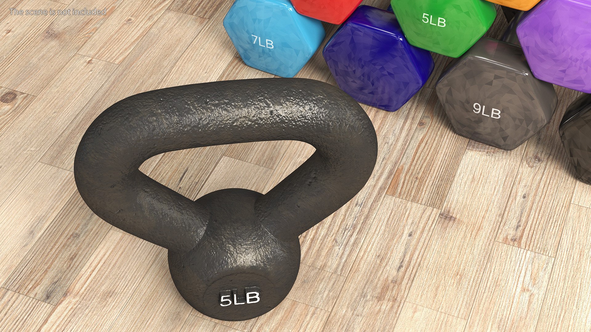 3D Fitness Solid Cast Metal Kettlebell Weight 5lb - TurboSquid 2068983