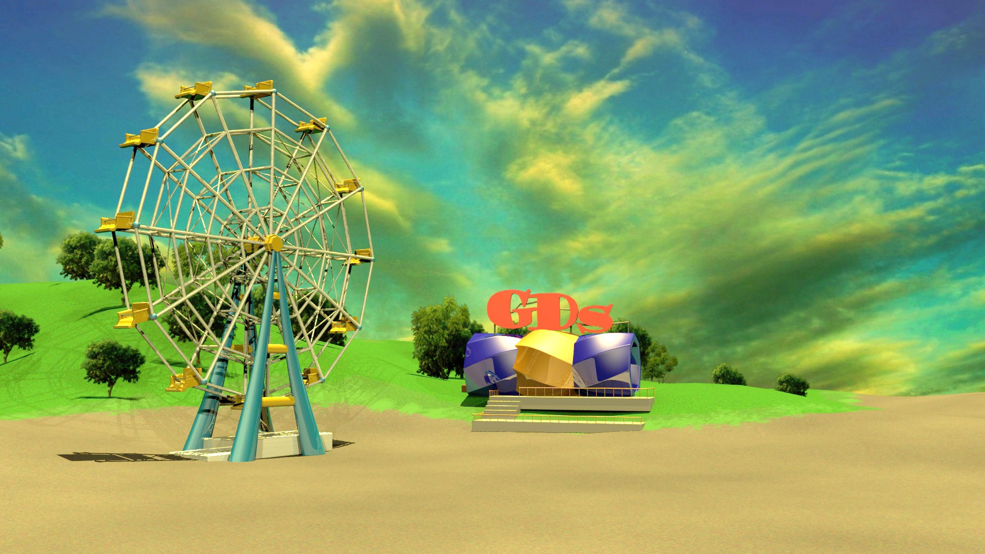 Ferris-wheel Land 3D - TurboSquid 1289696