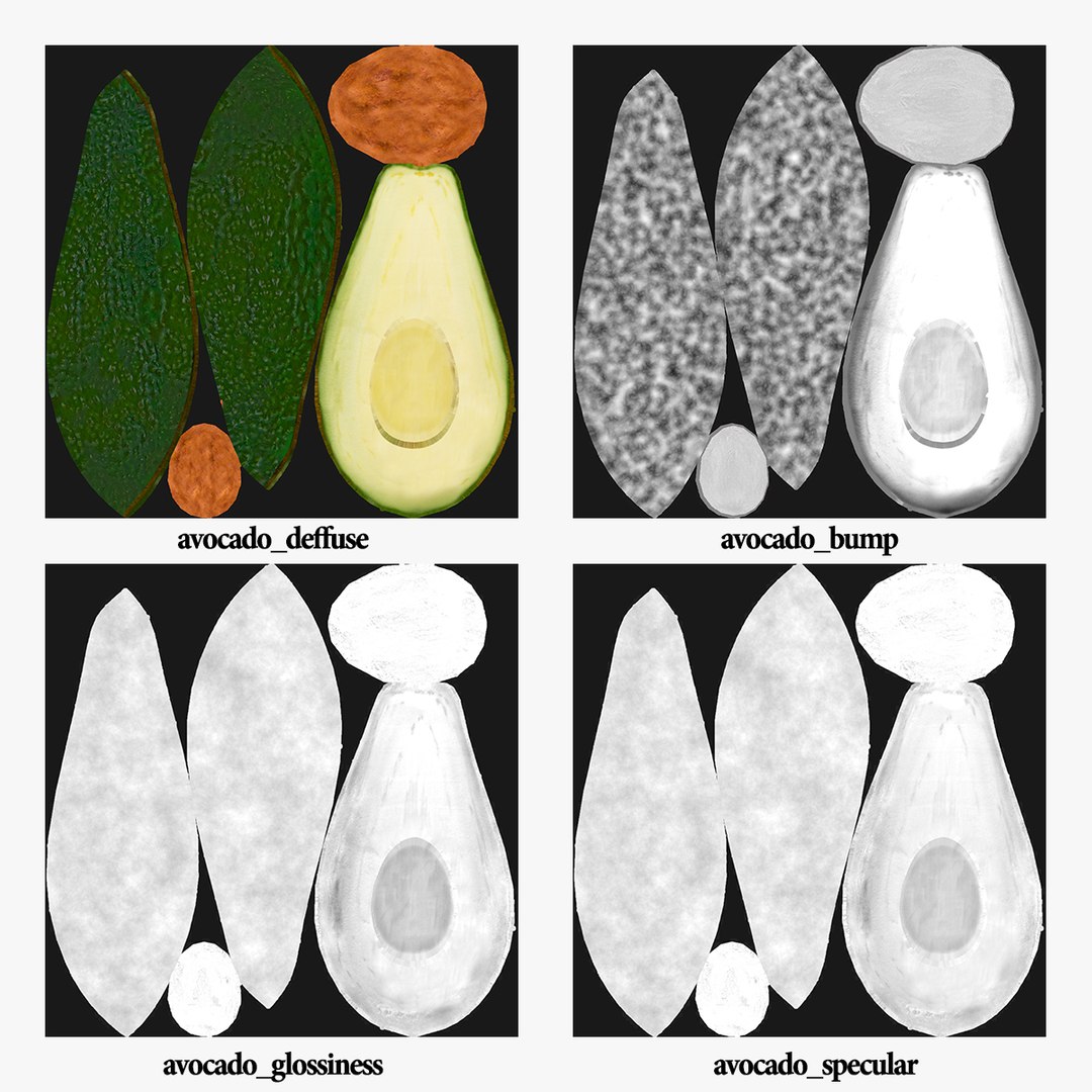 Avocado Photorealistic Modeled 3ds