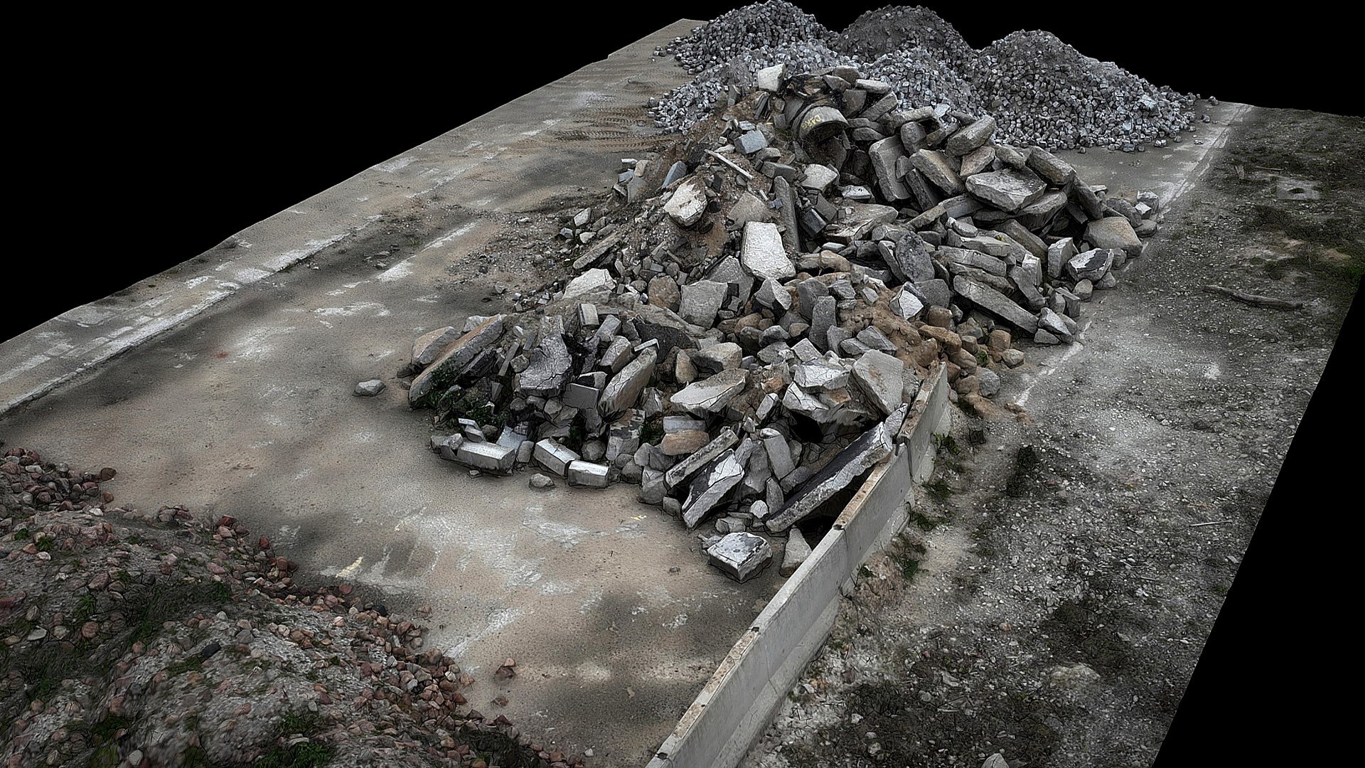 3D Ruins Ground Debris Construction-site Photogrammetry Model ...