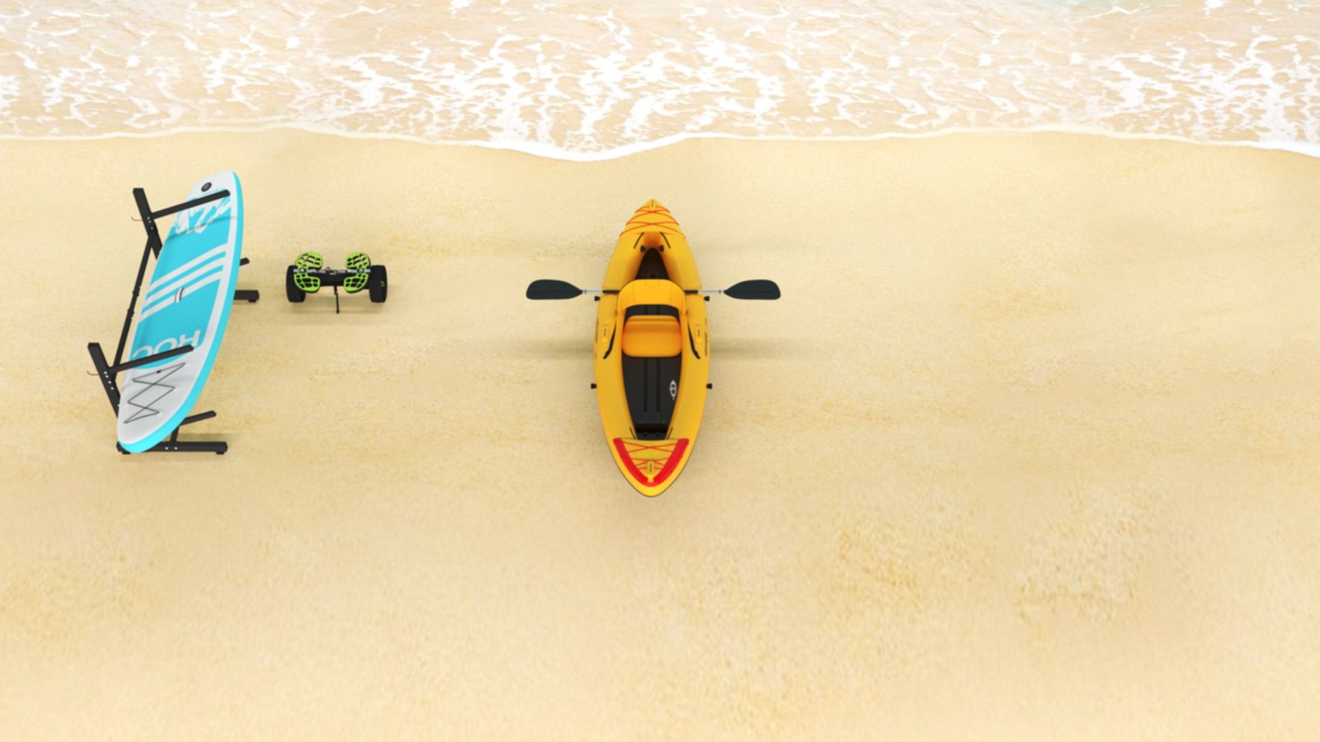 3D Retrospec Coaster Single Tandem Inflatable Kayak Model - TurboSquid ...