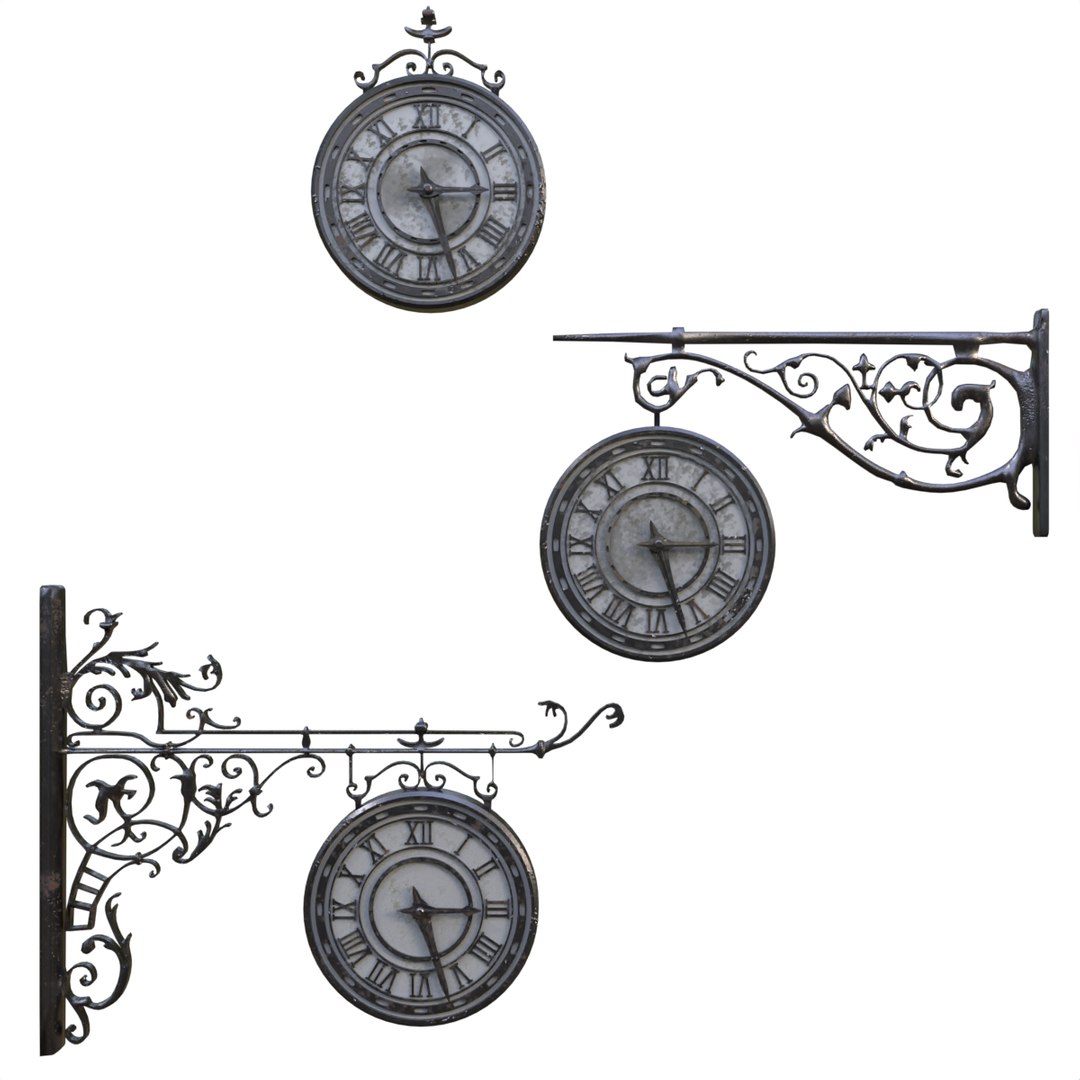 3D model Public Street Clocks - TurboSquid 2123870