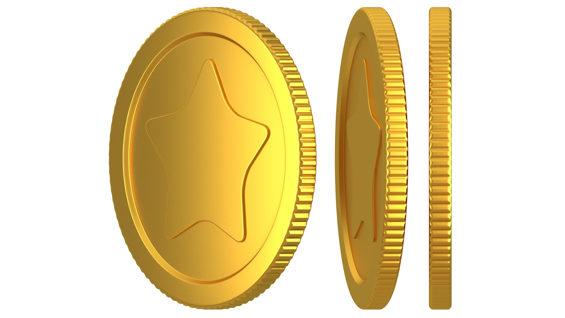 Cartoon Star Coin 3D Model - TurboSquid 1901278
