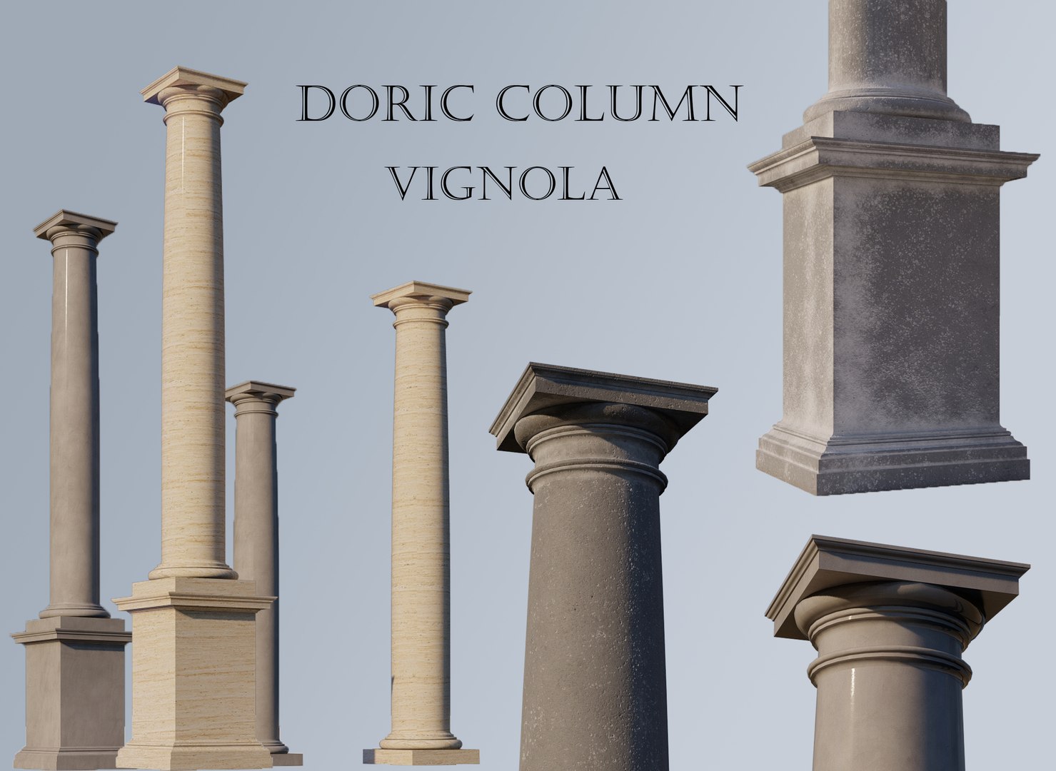 Doric Column pedestal Doric Order Vignola 3D model - TurboSquid 2000059