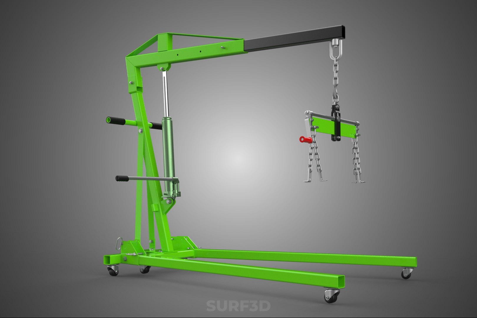 MOBILE ENGINE CRANE HOIST LIFTER STAND LEVELER BALANCER LOAD TON 3D ...