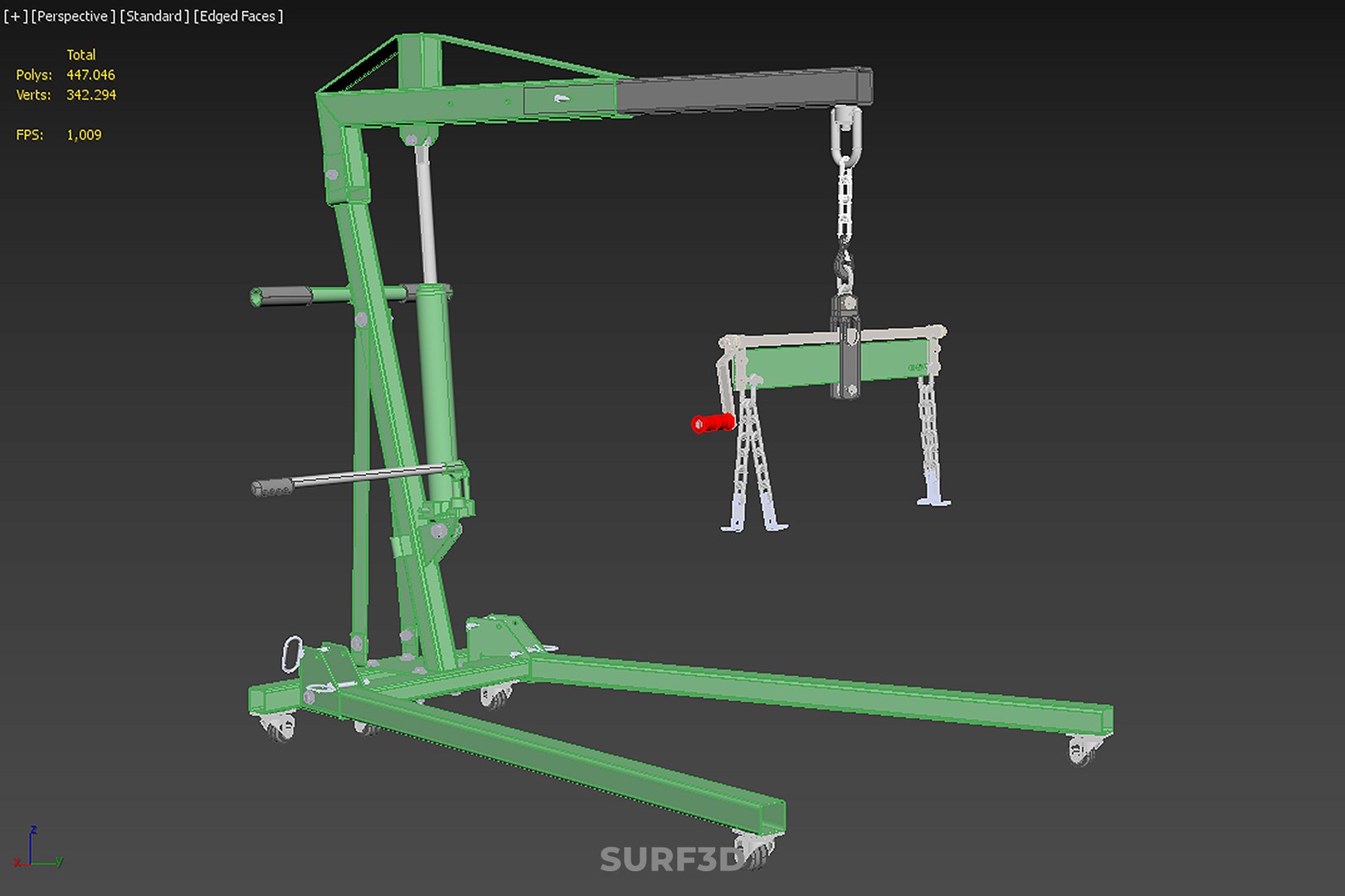 MOBILE ENGINE CRANE HOIST LIFTER STAND LEVELER BALANCER LOAD TON 3D ...