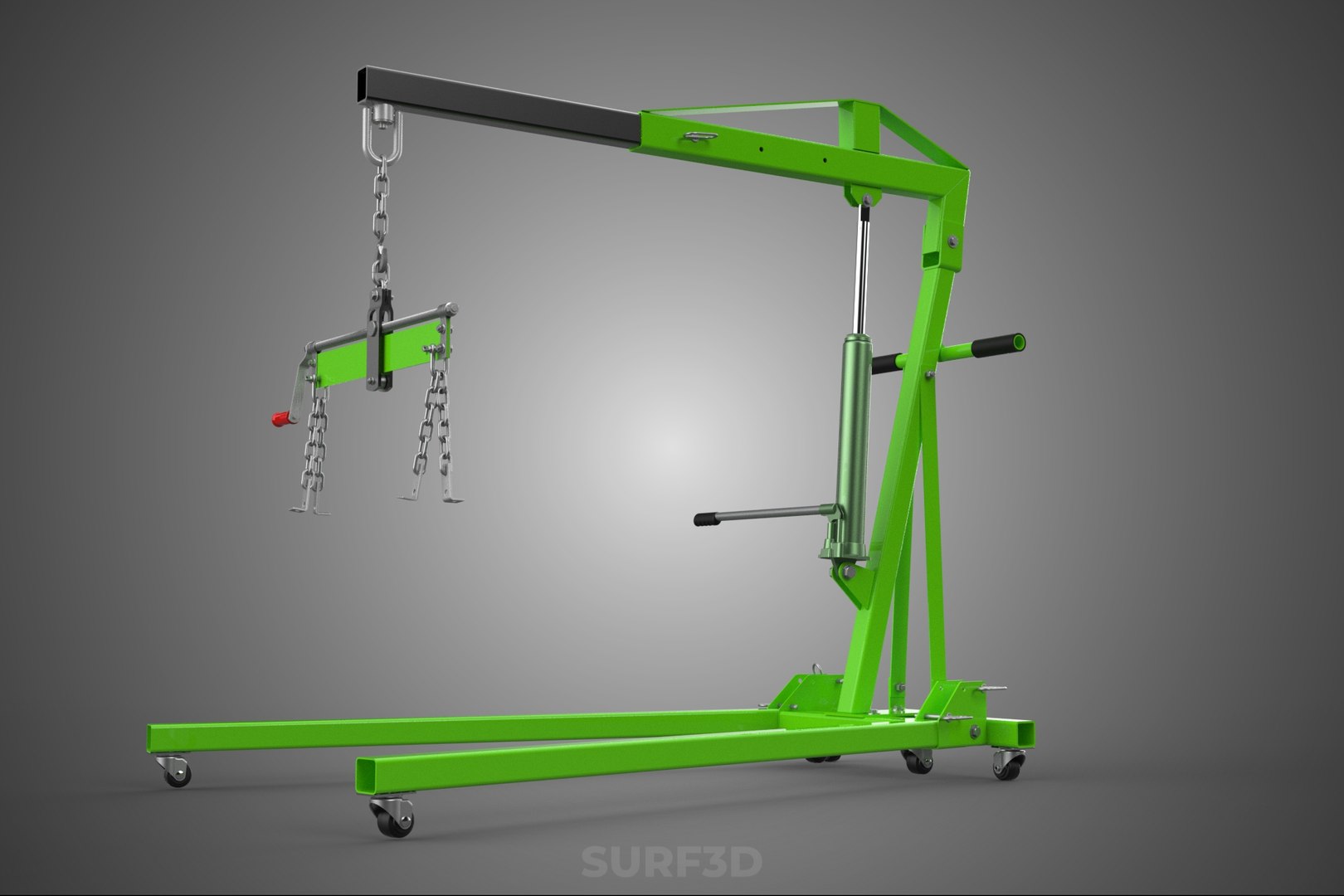 MOBILE ENGINE CRANE HOIST LIFTER STAND LEVELER BALANCER LOAD TON 3D ...