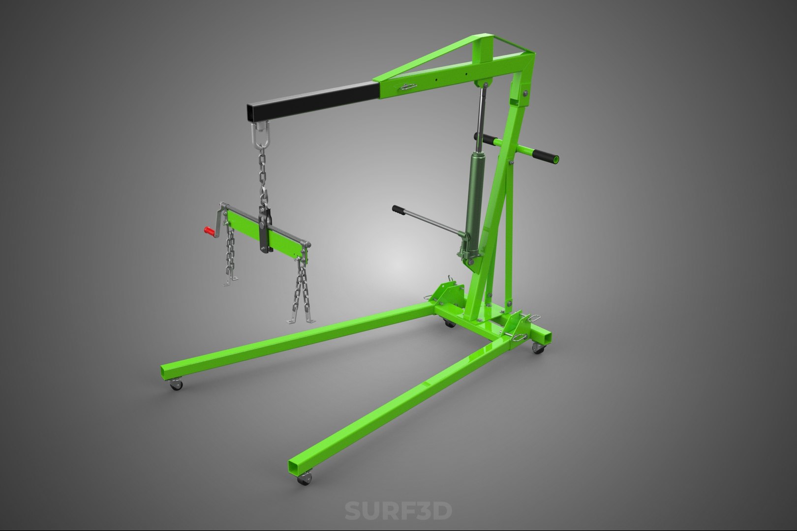 MOBILE ENGINE CRANE HOIST LIFTER STAND LEVELER BALANCER LOAD TON 3D ...