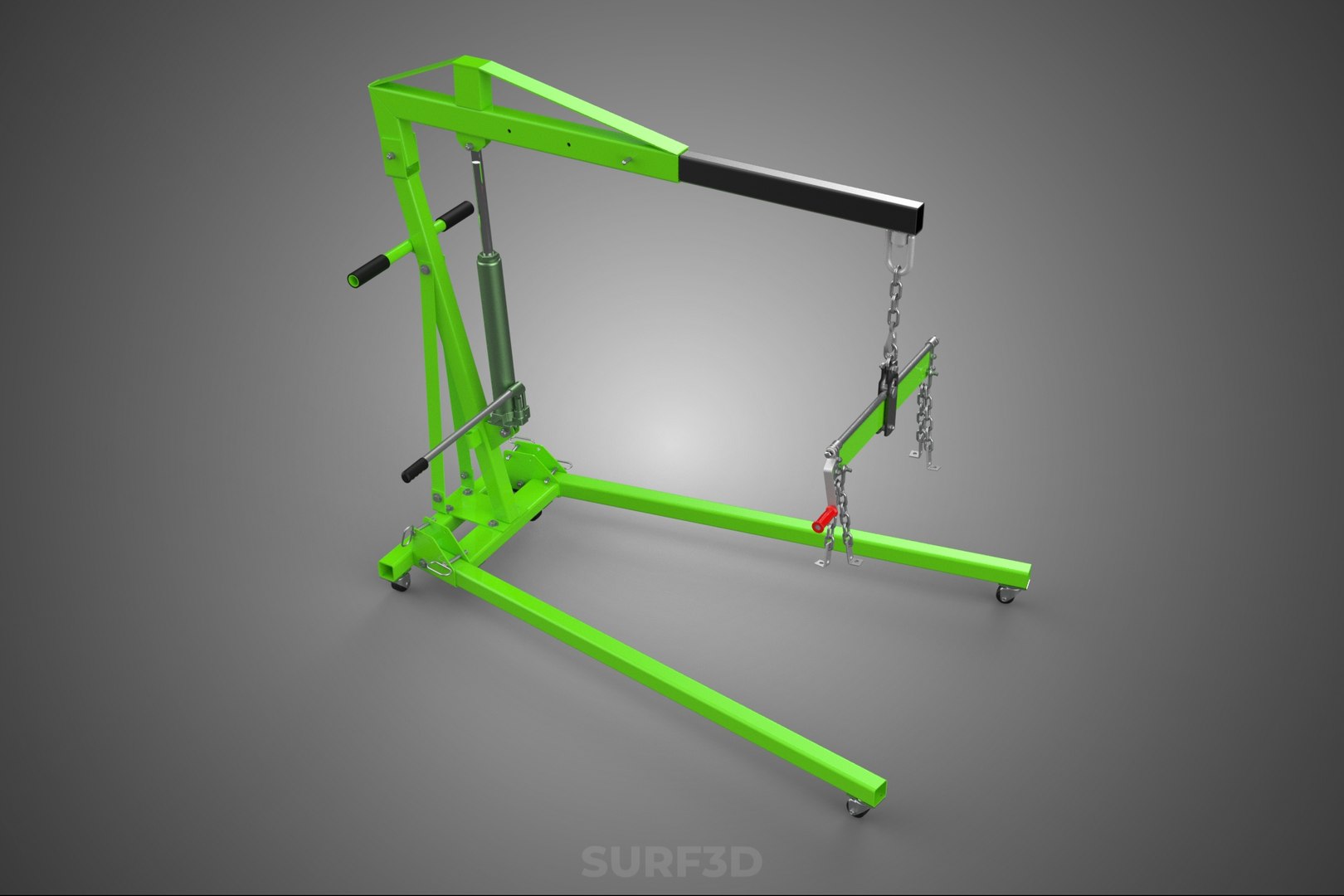 MOBILE ENGINE CRANE HOIST LIFTER STAND LEVELER BALANCER LOAD TON 3D ...