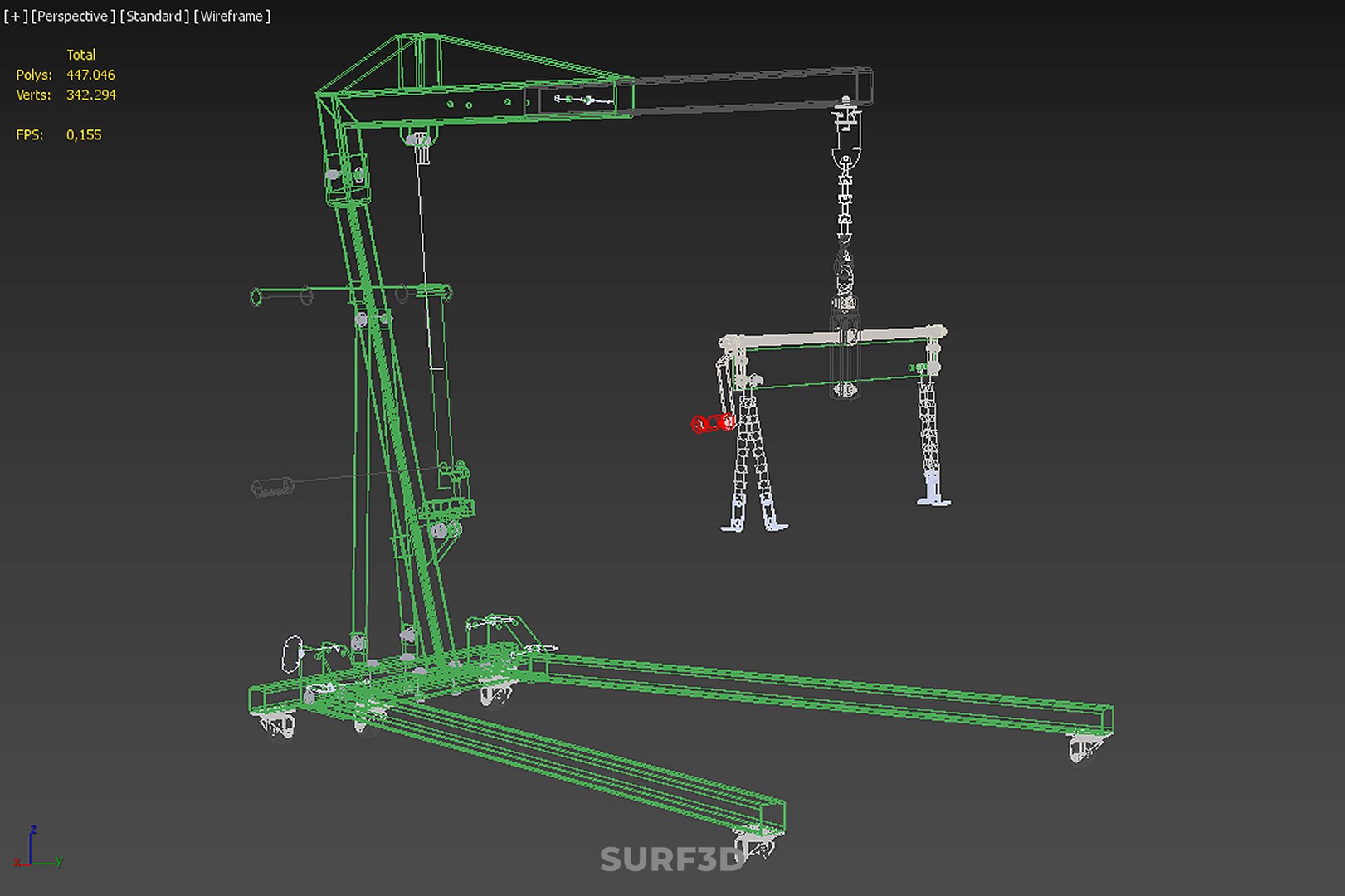 MOBILE ENGINE CRANE HOIST LIFTER STAND LEVELER BALANCER LOAD TON 3D ...