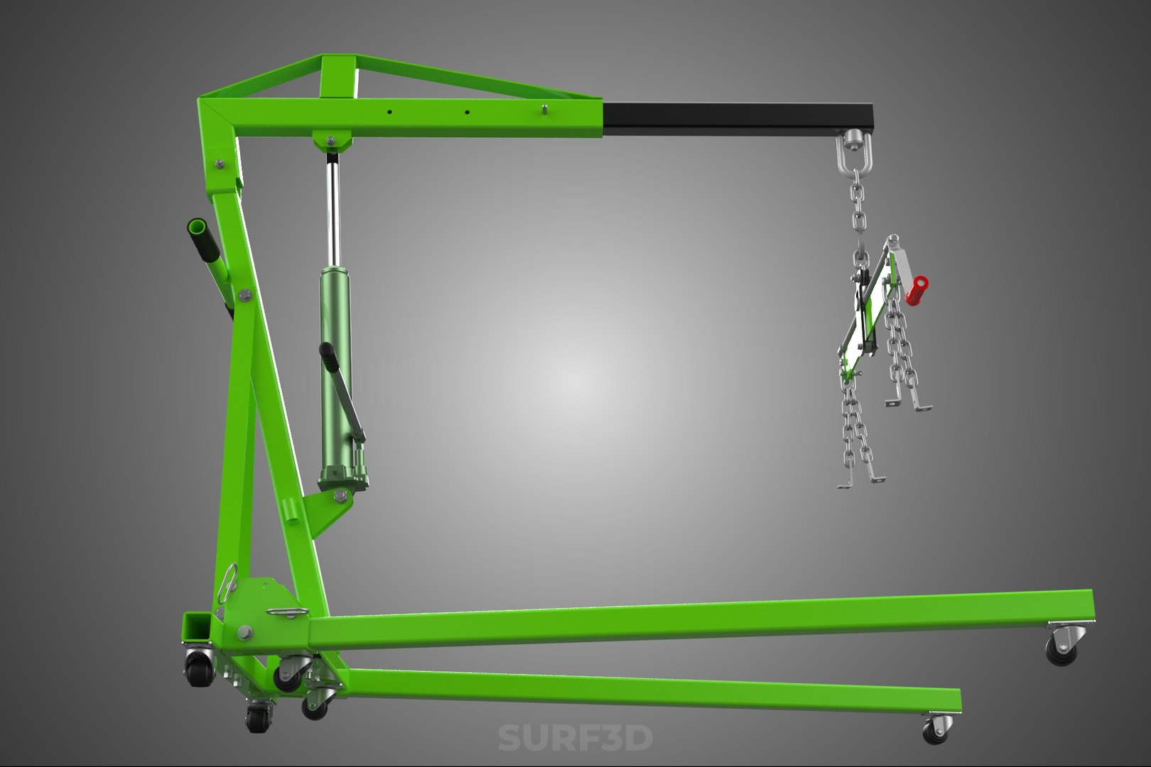 MOBILE ENGINE CRANE HOIST LIFTER STAND LEVELER BALANCER LOAD TON 3D ...