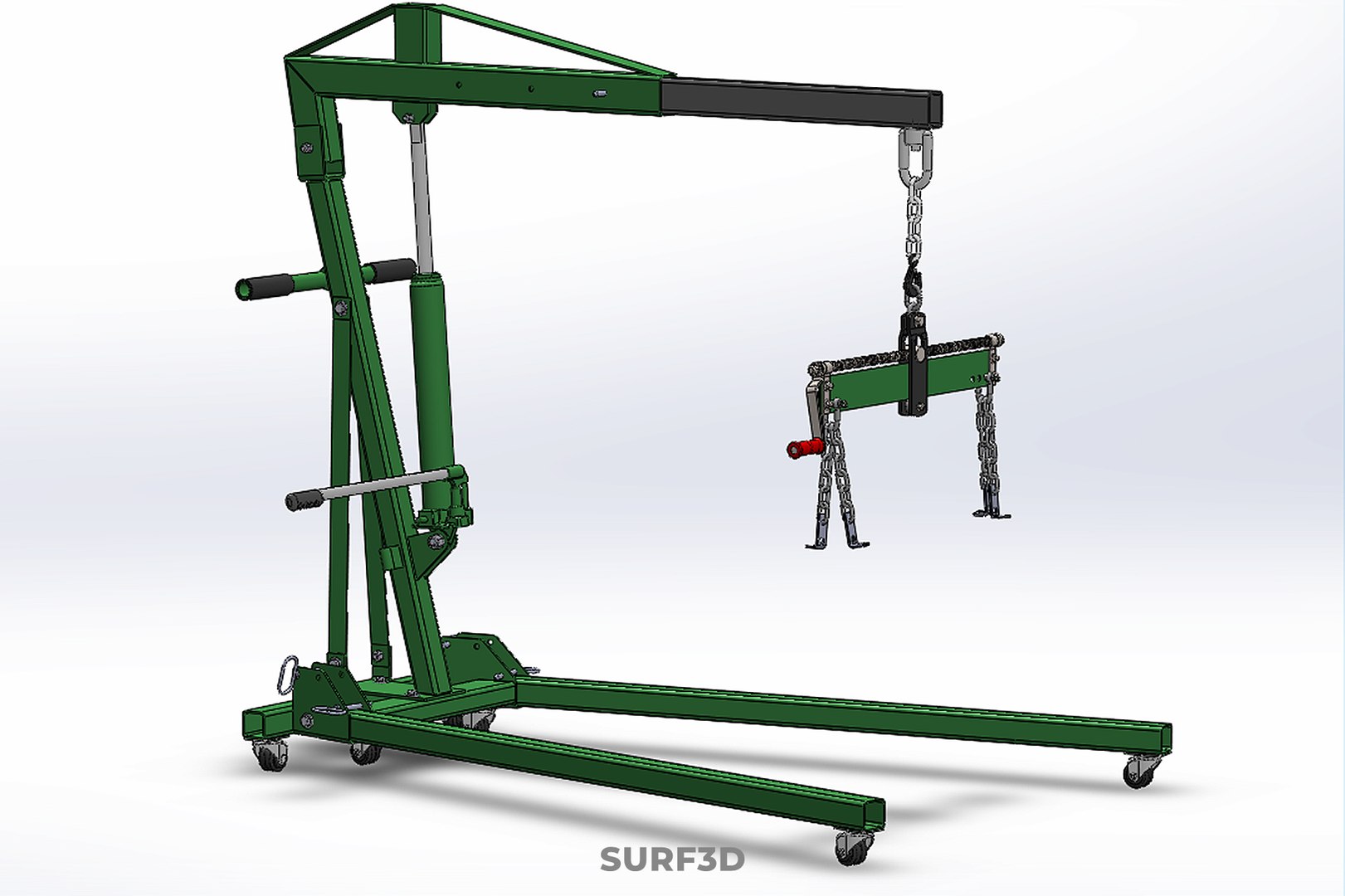 MOBILE ENGINE CRANE HOIST LIFTER STAND LEVELER BALANCER LOAD TON 3D ...