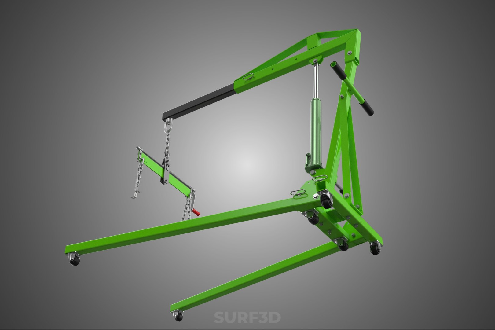 MOBILE ENGINE CRANE HOIST LIFTER STAND LEVELER BALANCER LOAD TON 3D ...