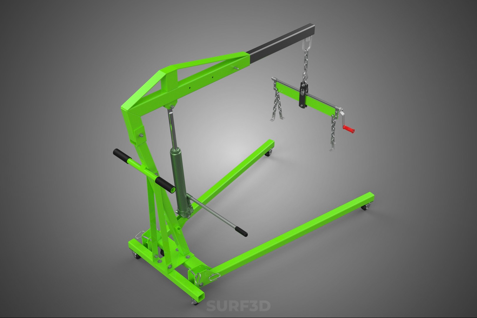 MOBILE ENGINE CRANE HOIST LIFTER STAND LEVELER BALANCER LOAD TON 3D ...