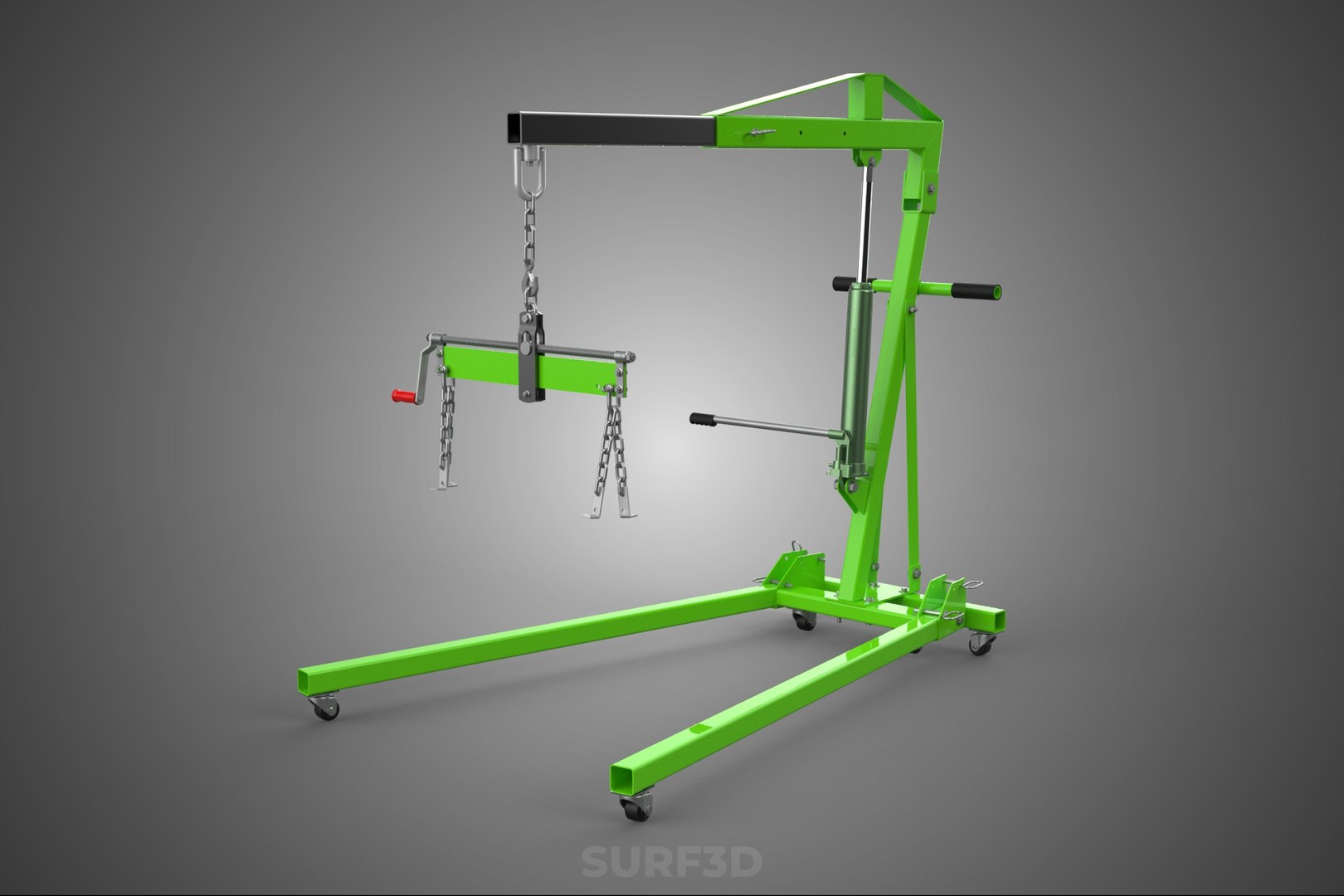 MOBILE ENGINE CRANE HOIST LIFTER STAND LEVELER BALANCER LOAD TON 3D ...