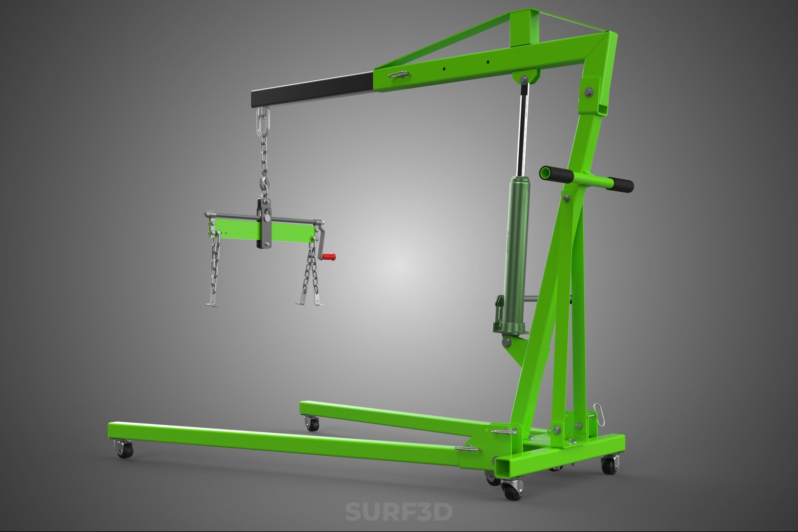 MOBILE ENGINE CRANE HOIST LIFTER STAND LEVELER BALANCER LOAD TON 3D ...