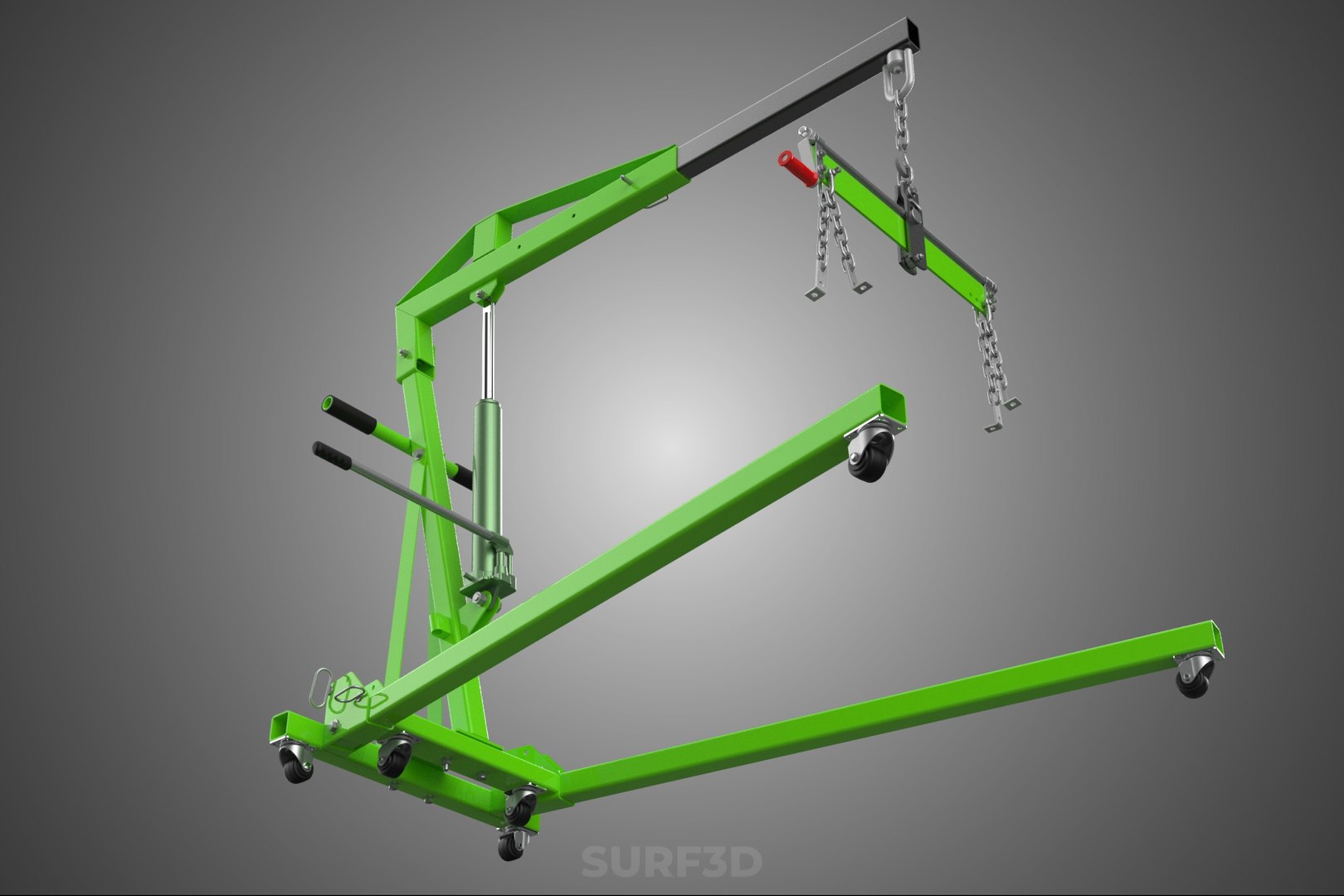 MOBILE ENGINE CRANE HOIST LIFTER STAND LEVELER BALANCER LOAD TON 3D ...