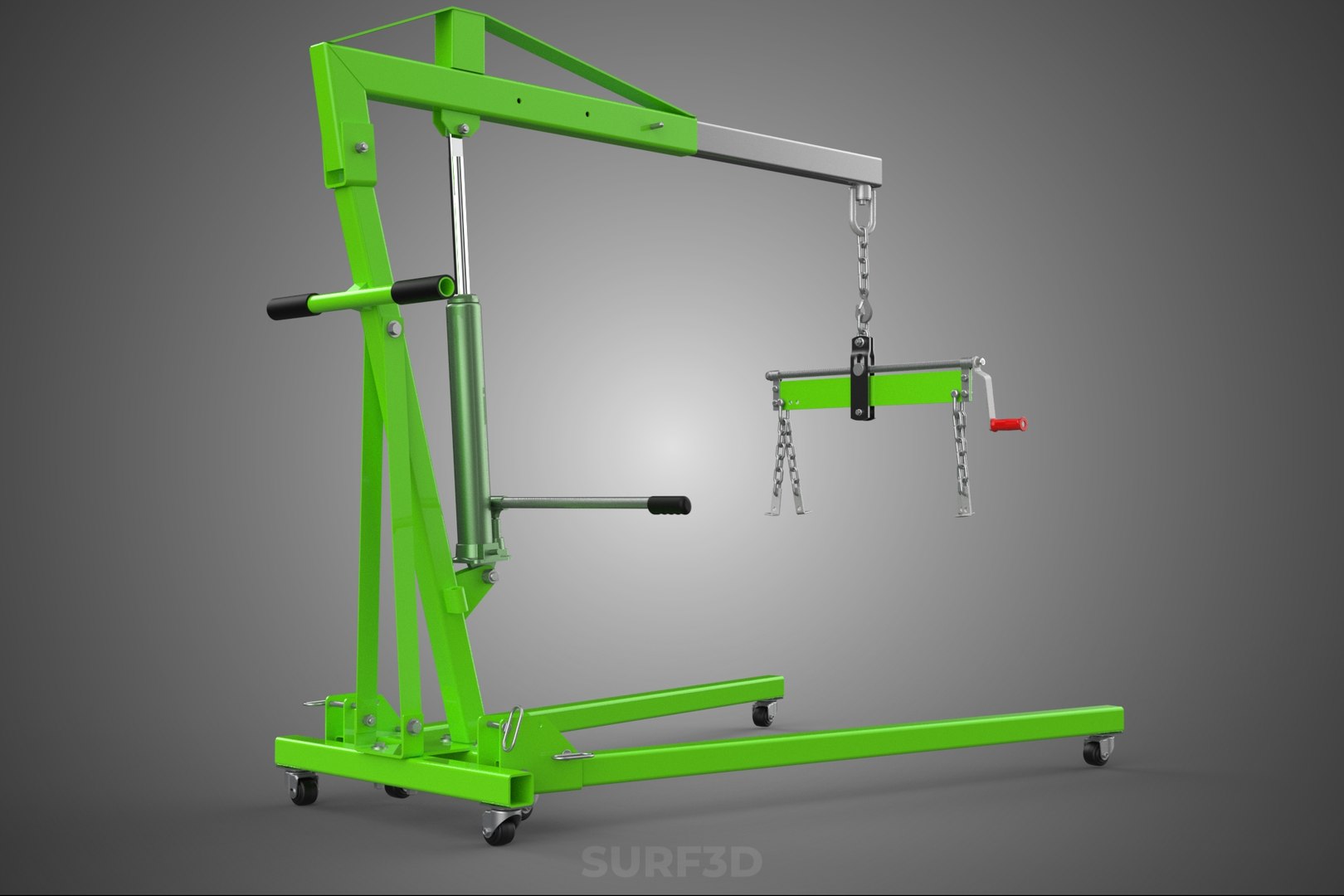 MOBILE ENGINE CRANE HOIST LIFTER STAND LEVELER BALANCER LOAD TON 3D ...