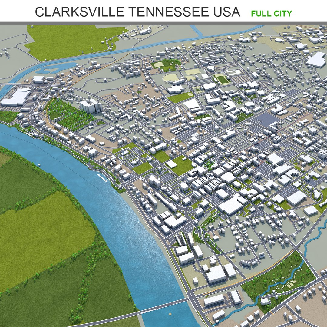 Clarksville Tennessee USA 3D Model - TurboSquid 1719782