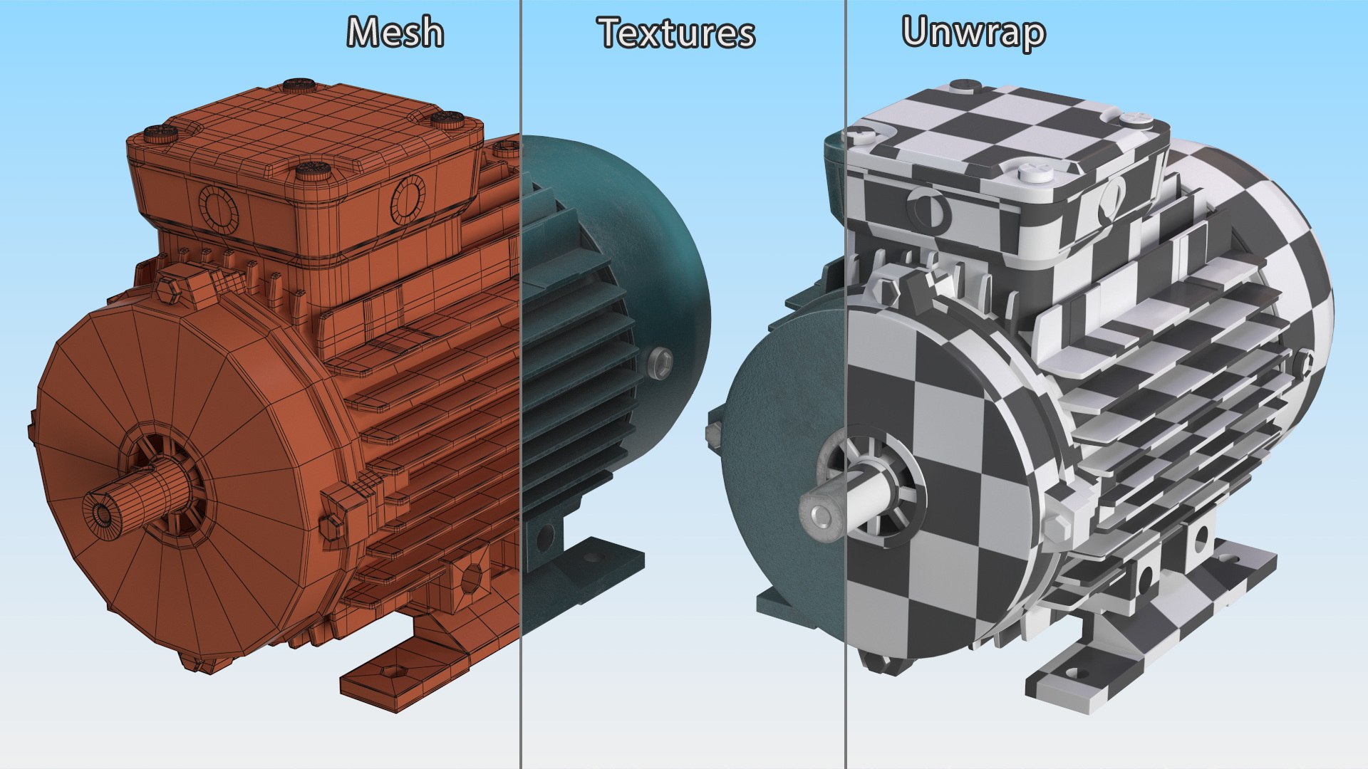 Three Phase Induction Motor 3D Model - TurboSquid 2410916