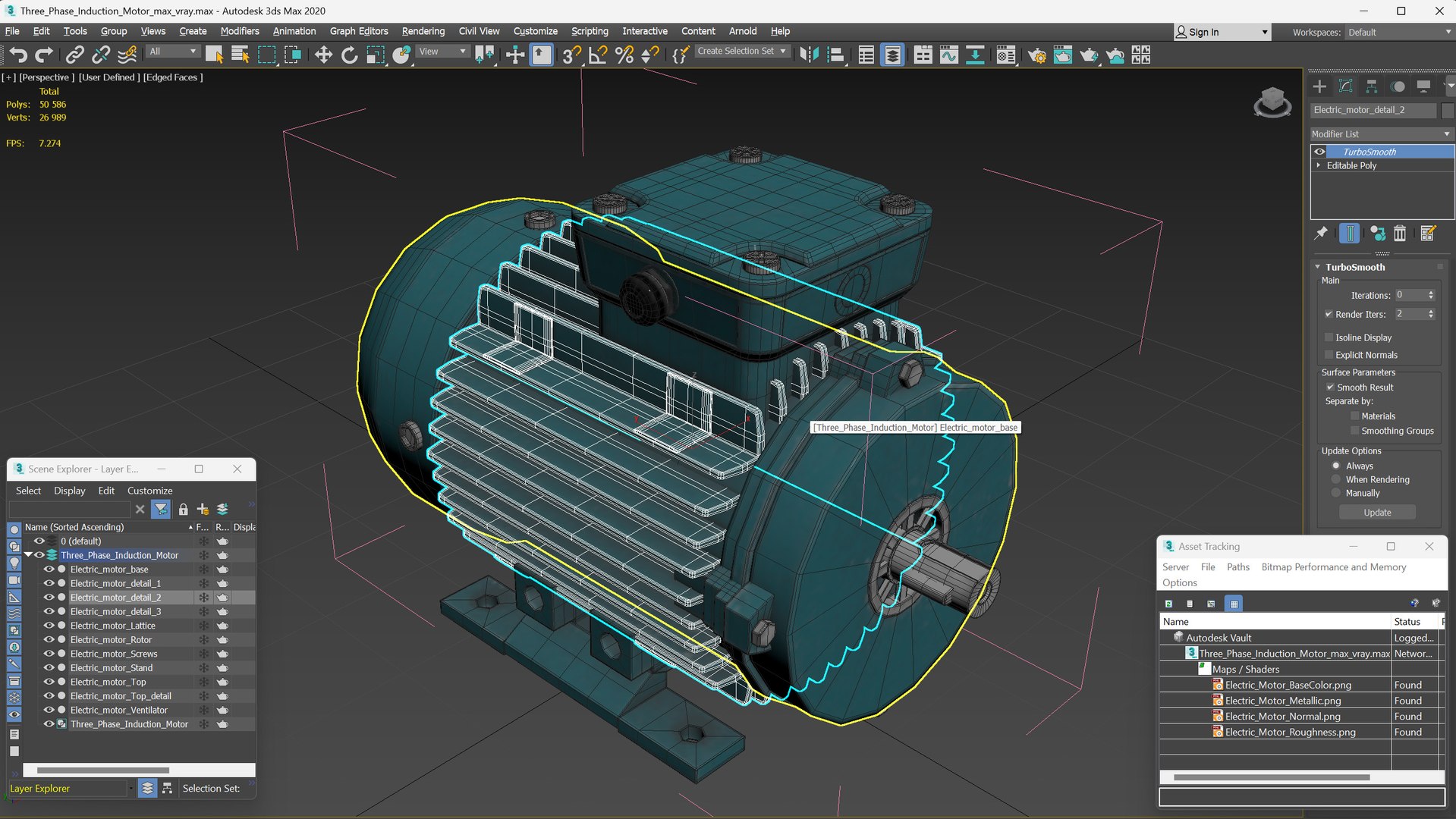 Three Phase Induction Motor 3D Model - TurboSquid 2410916