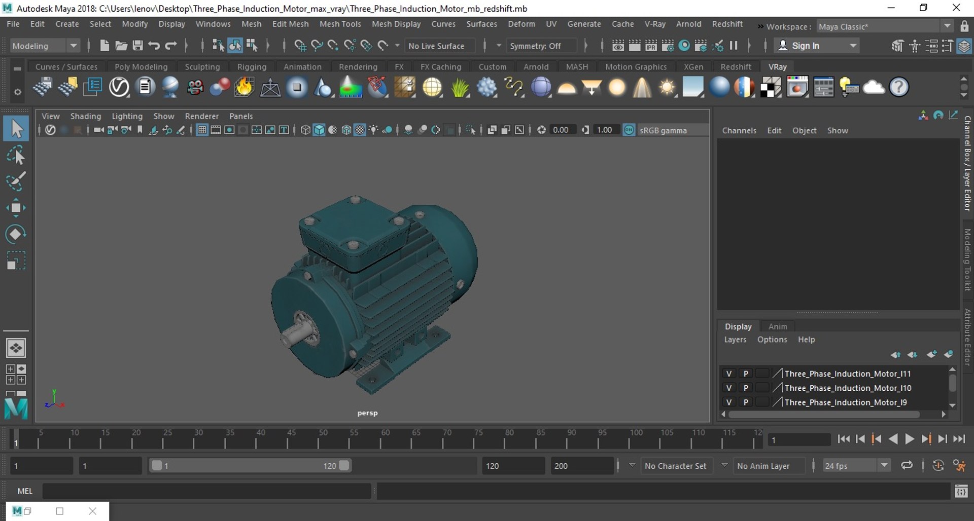 Three Phase Induction Motor 3D Model - TurboSquid 2410916