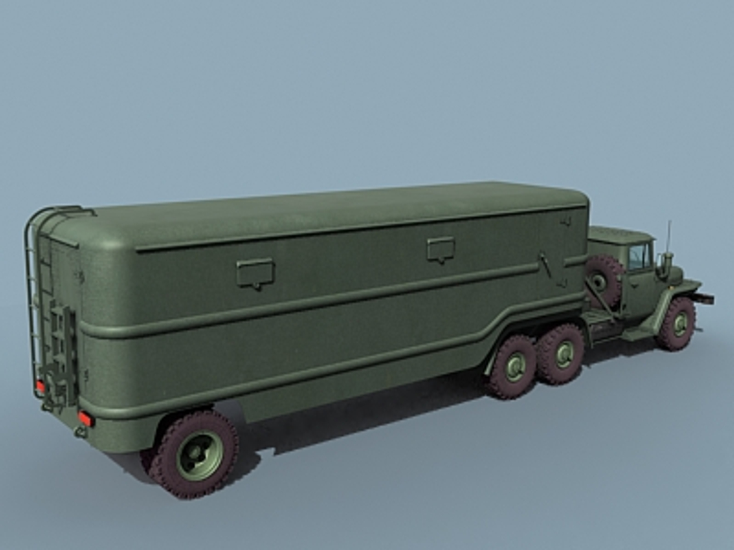 3d model soviet odaz trailer ural-375